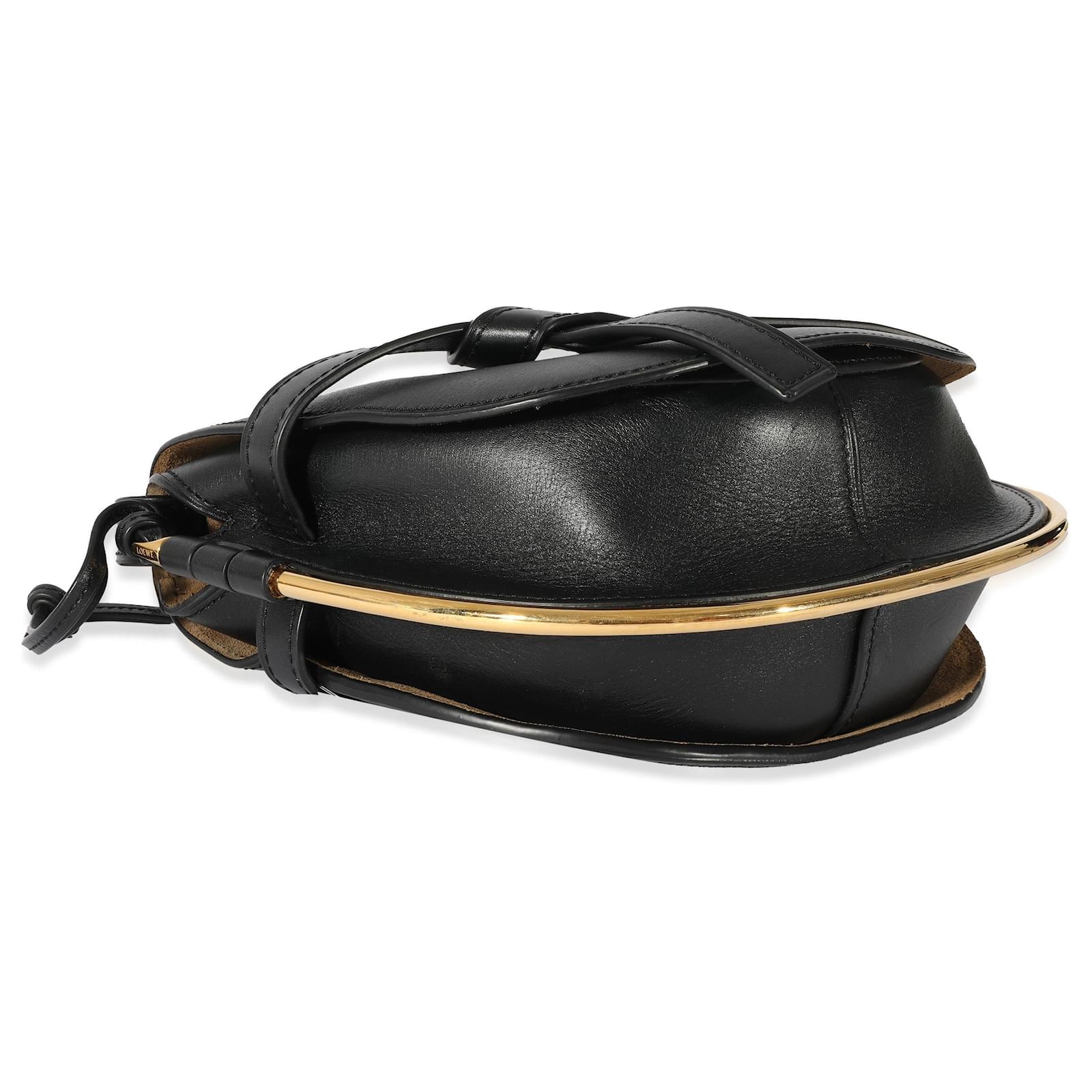 Loewe Sac Gate moyen en cuir noir et métal ref.739765 - Joli Closet