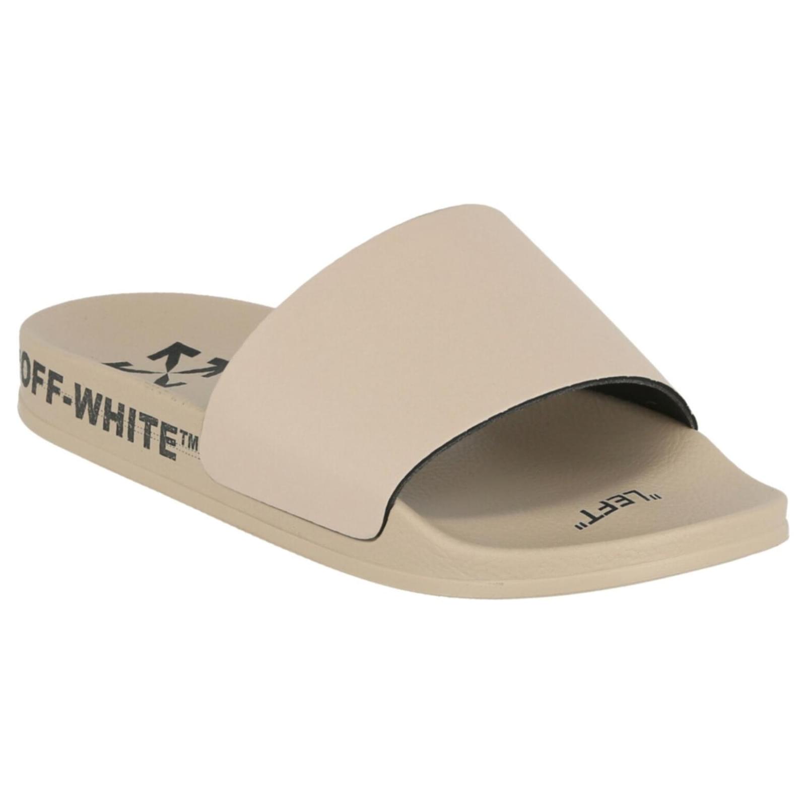 Off White Off-White Industrial Belt Slides Beige ref.739906 - Joli Closet