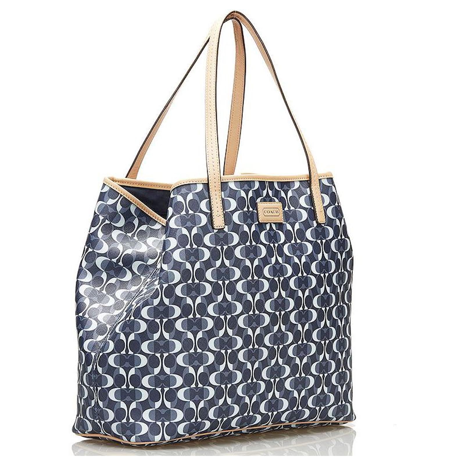 coach Monogram Tote Bag blue Cloth ref.740385 - Joli Closet