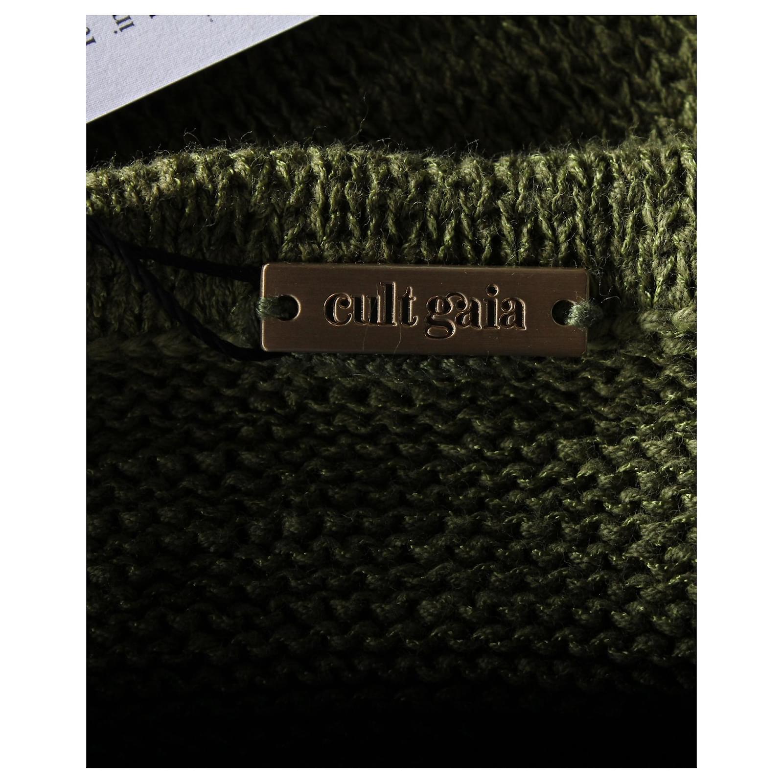 Cult Gaia Cameron Twist-Front Cutout Halterneck Dress in Green Olive ...