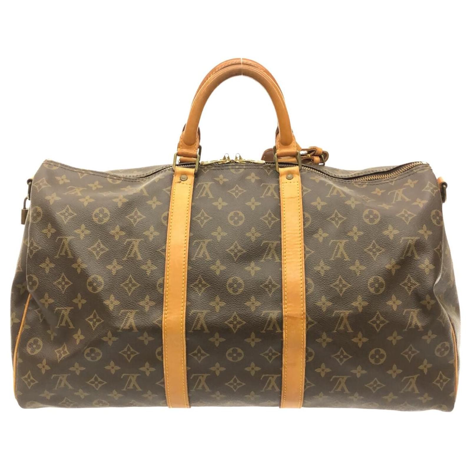 Louis Vuitton Keepall Bandouliere 50 Toile Marron ref.741522 - Joli Closet