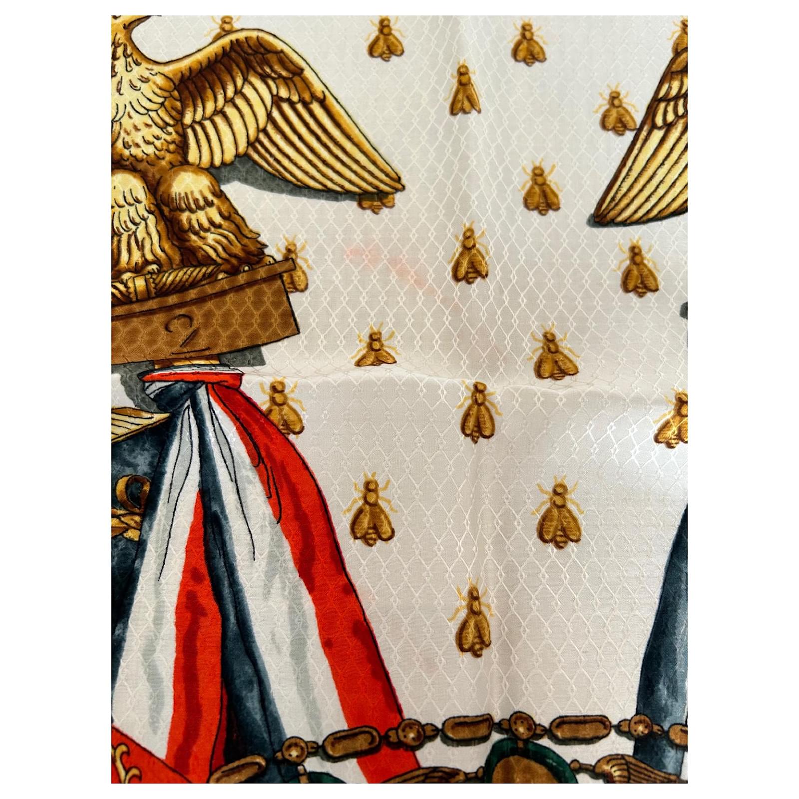 Hermès NAPOLEON Red Beige Light blue Silk ref.741512 - Joli Closet