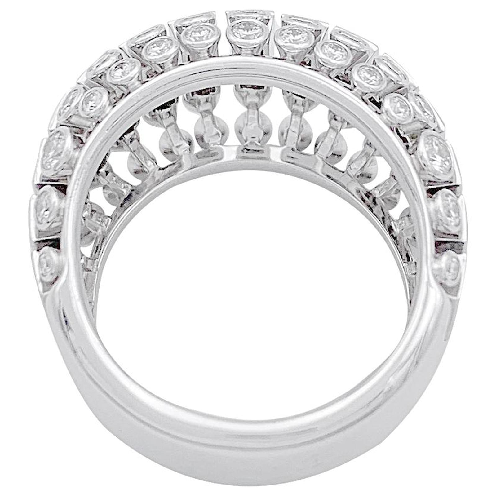 Cartier ring, "Crown", WHITE GOLD, diamants. Diamond ref.743049 - Joli ...