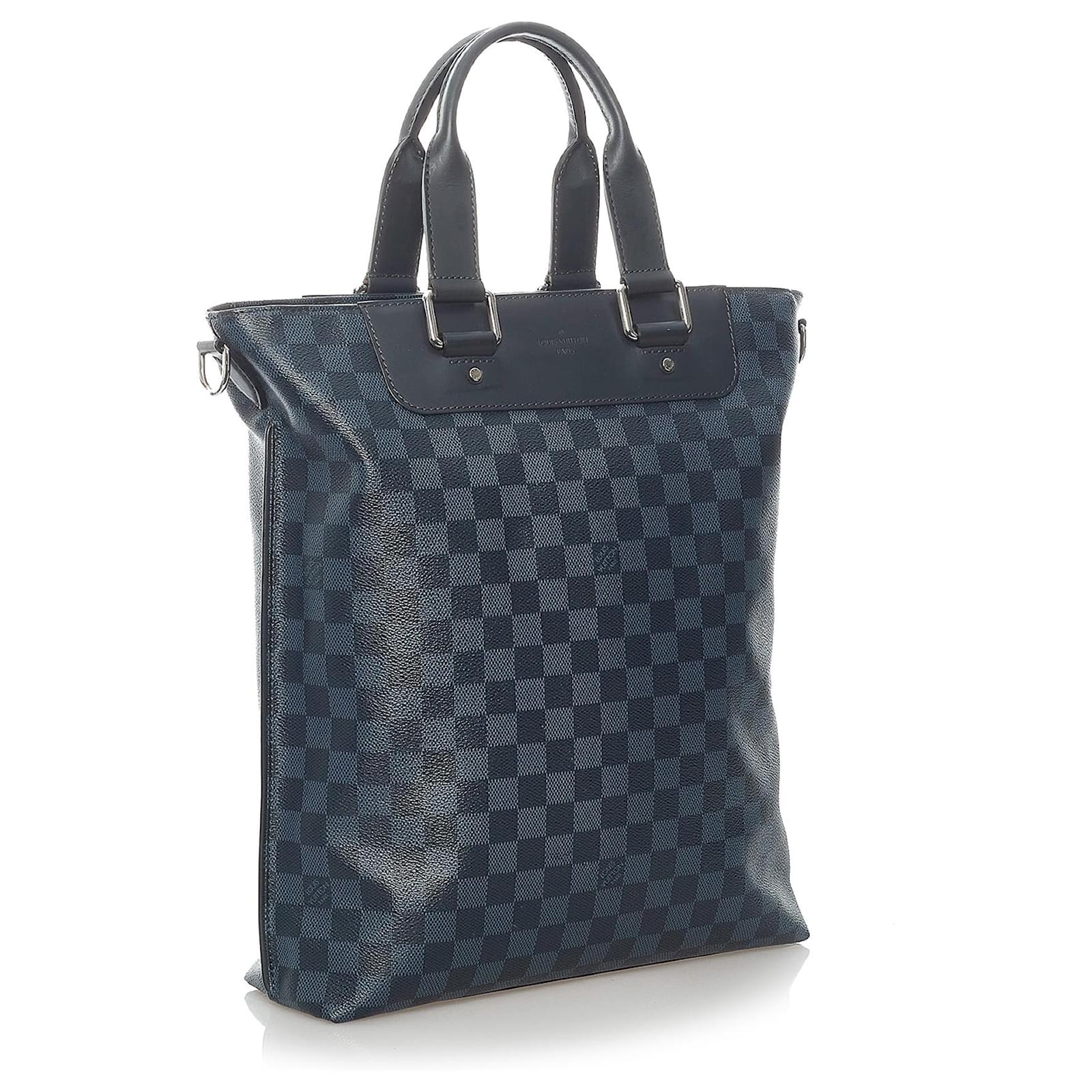 Louis Vuitton Blue Damier Cobalt Cabas Sac Jour Satchel Grey Leather ...