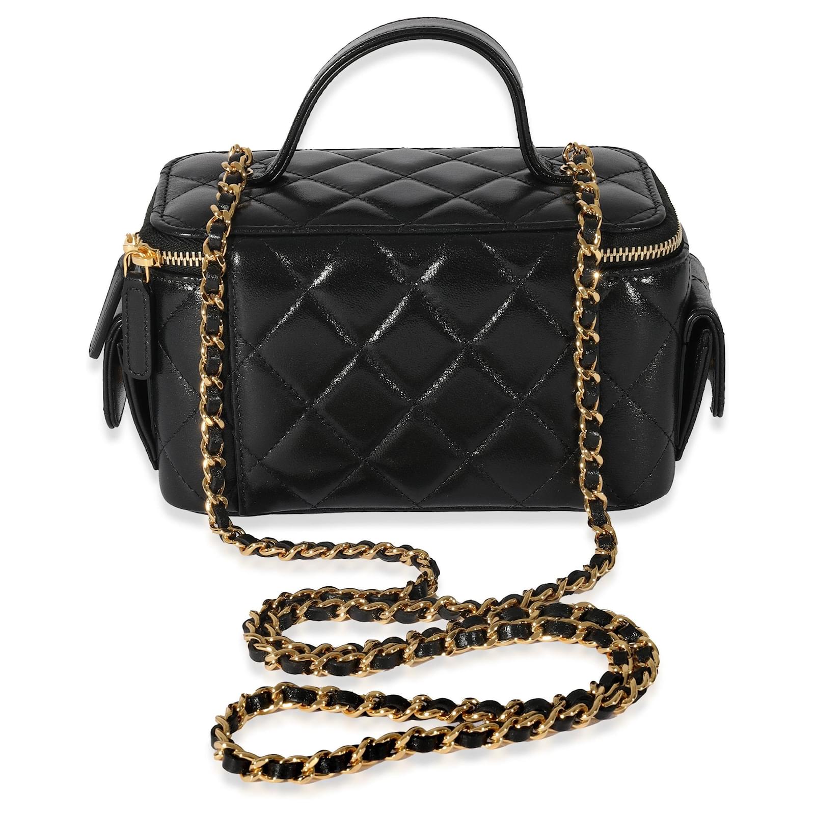 Chanel 22k Leather Vanity With Chain Black ref.744064 - Joli Closet