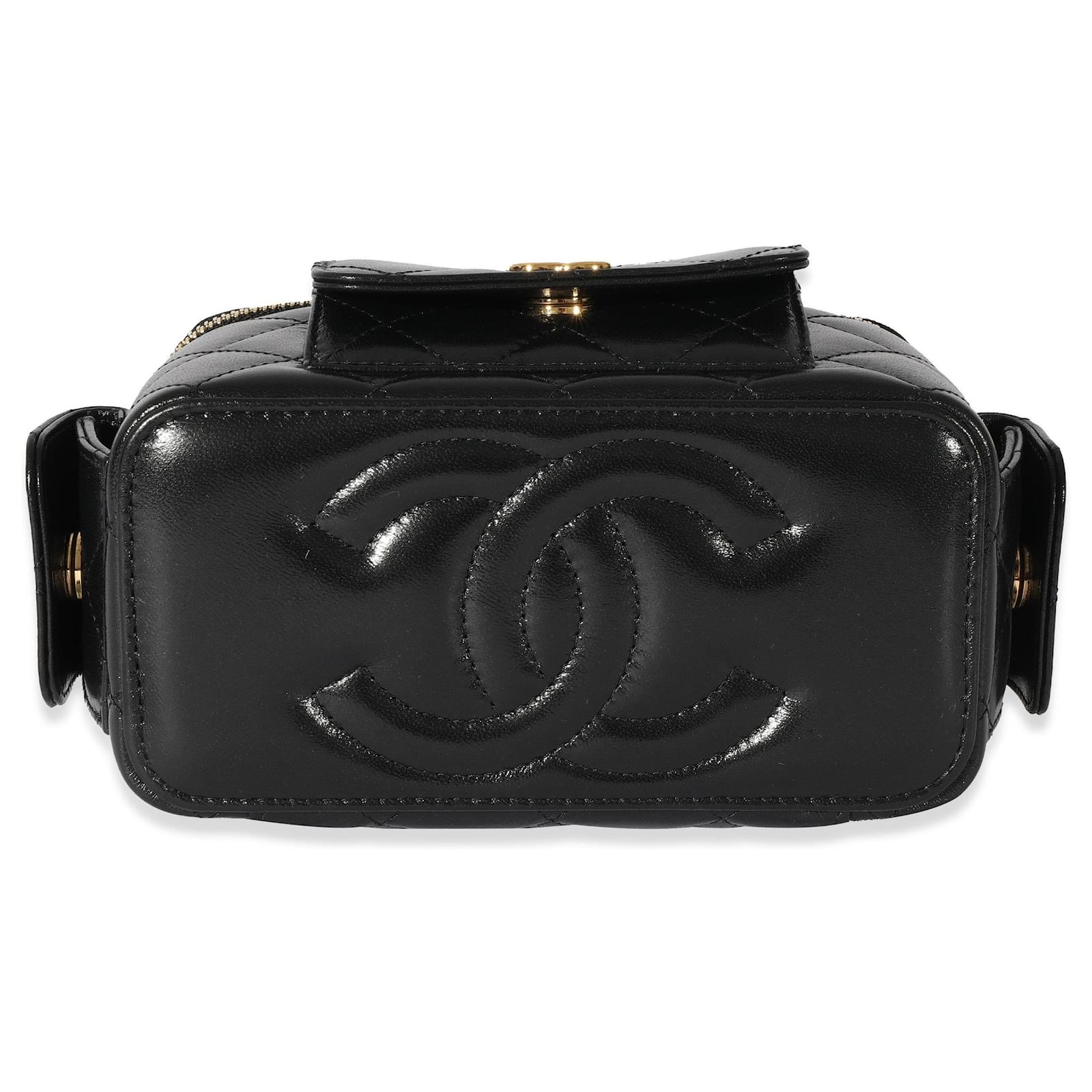 Chanel 22k Leather Vanity With Chain Black ref.744064 - Joli Closet