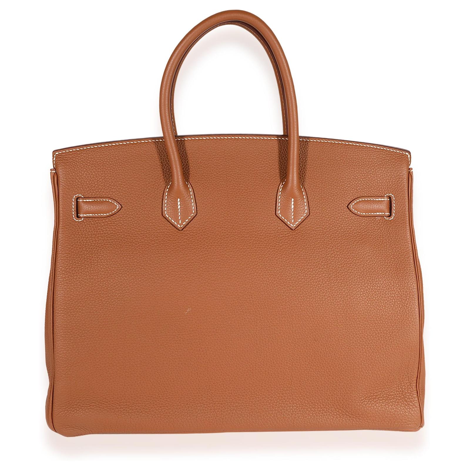 Hermès Hermes Gold Togo Birkin 35 PHW Brown Leather ref.744075 - Joli ...