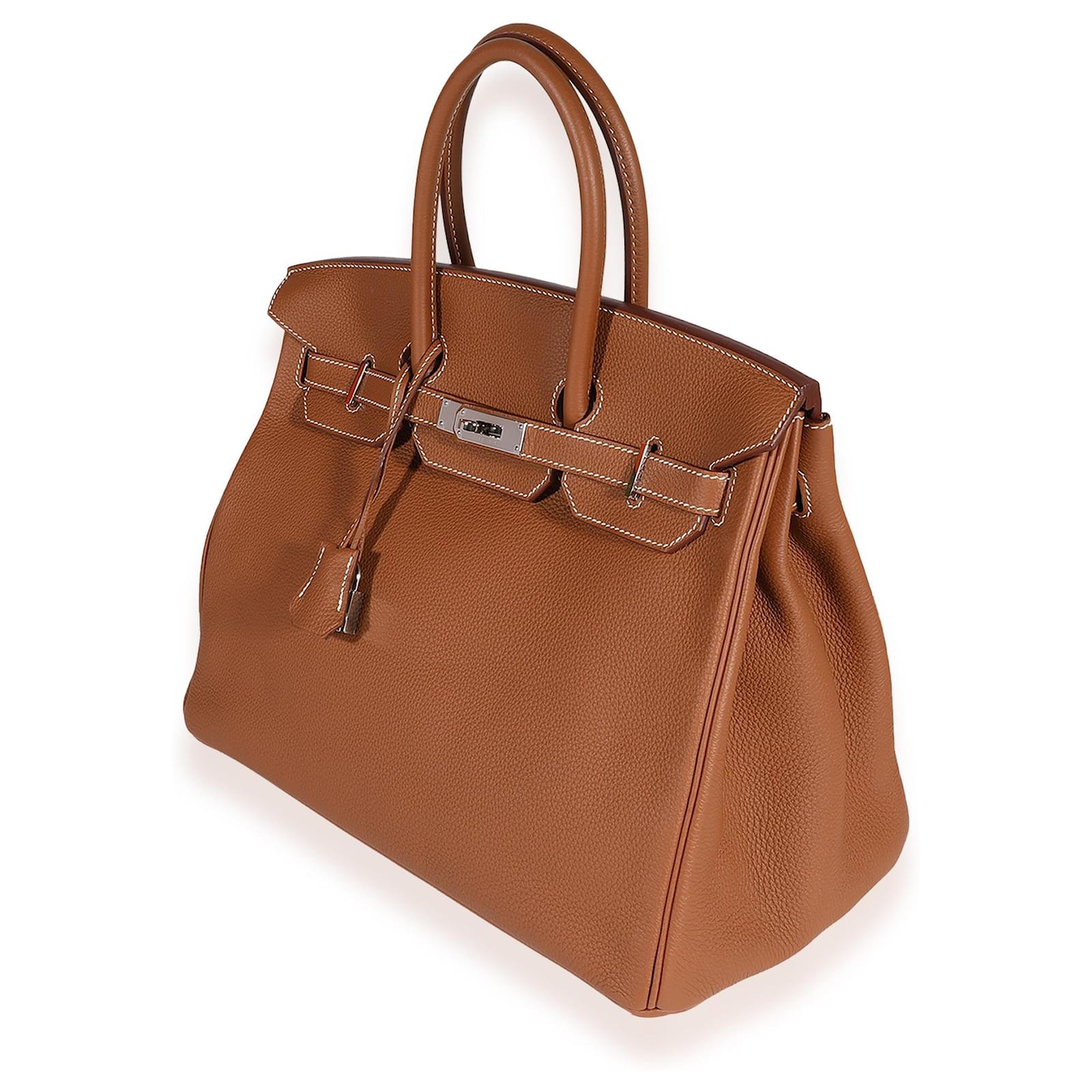 Hermès Hermes Gold Togo Birkin 35 PHW Braun Leder ref.744075 - Joli Closet