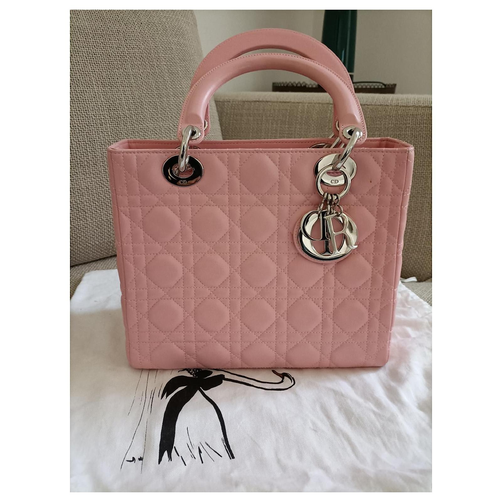 Christian Dior LADY DIOR Pink Lambskin ref.744995 - Joli Closet