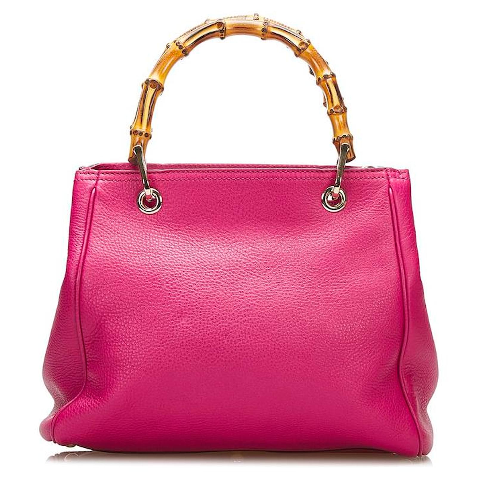 Gucci Bamboo Fuschia Leather ref.746788 - Joli Closet