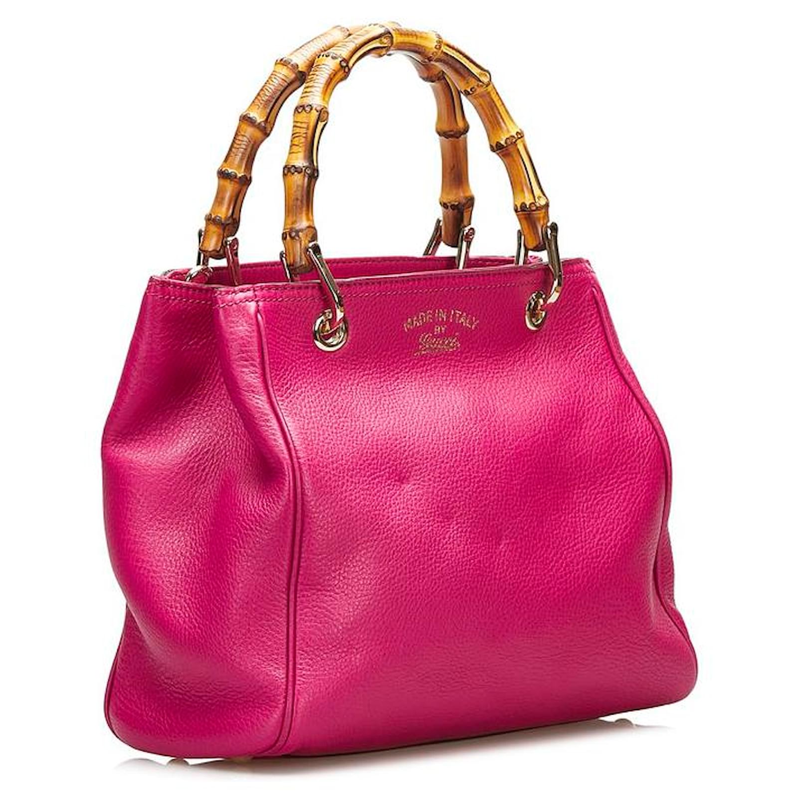 Gucci Bamboo Fuschia Leather ref.746788 - Joli Closet