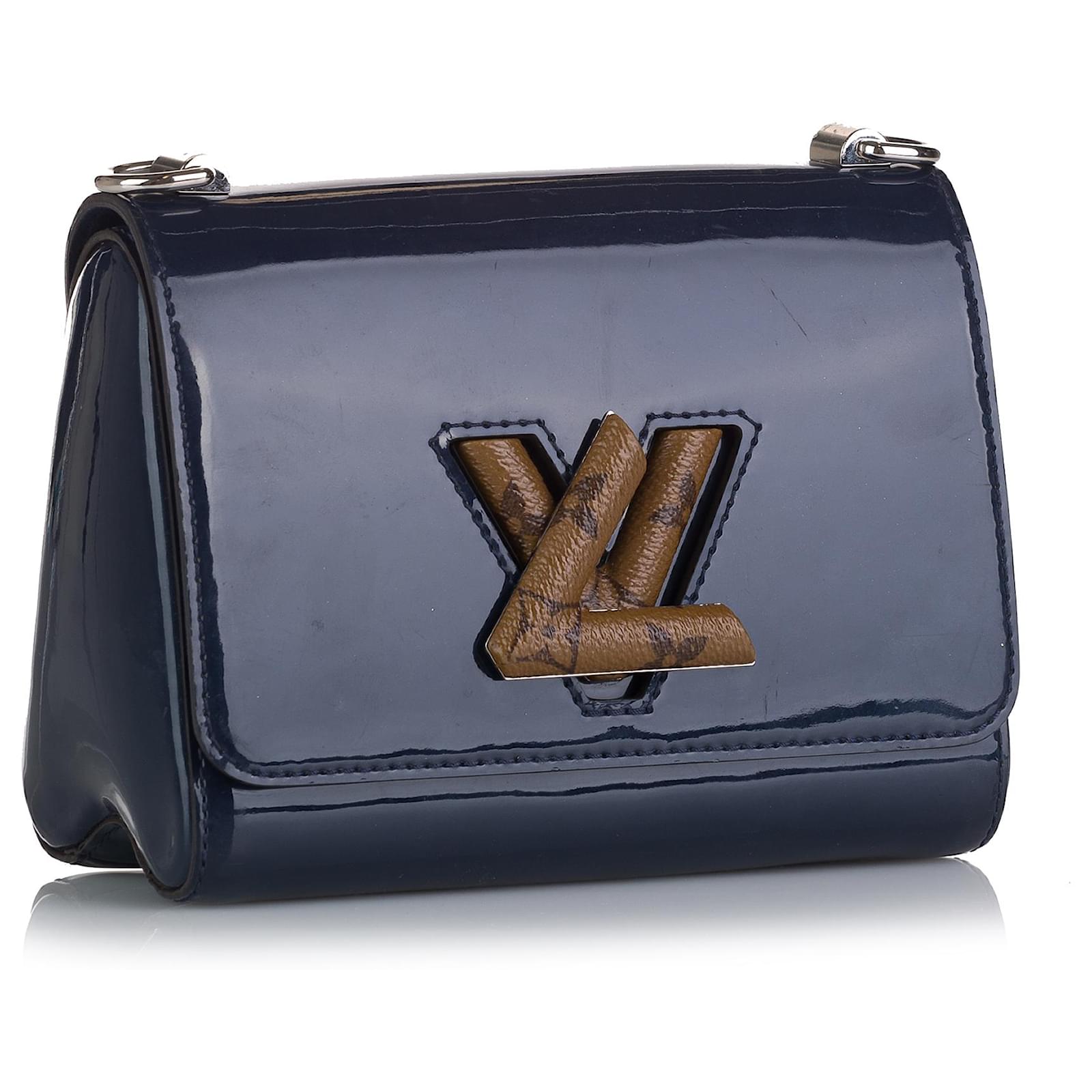 Louis Vuitton Bleu Vernis Twist PM Cuir Cuir vernis Bleu Marine ref ...