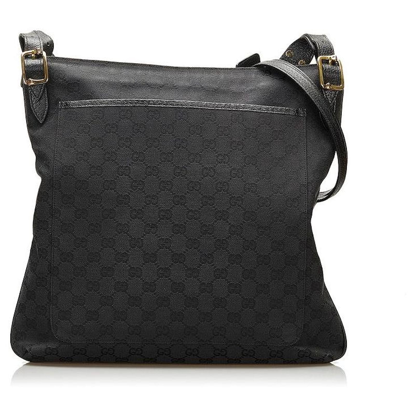 gucci Bolso bandolera de lona con GG negro Lienzo ref.749294 - Joli Closet