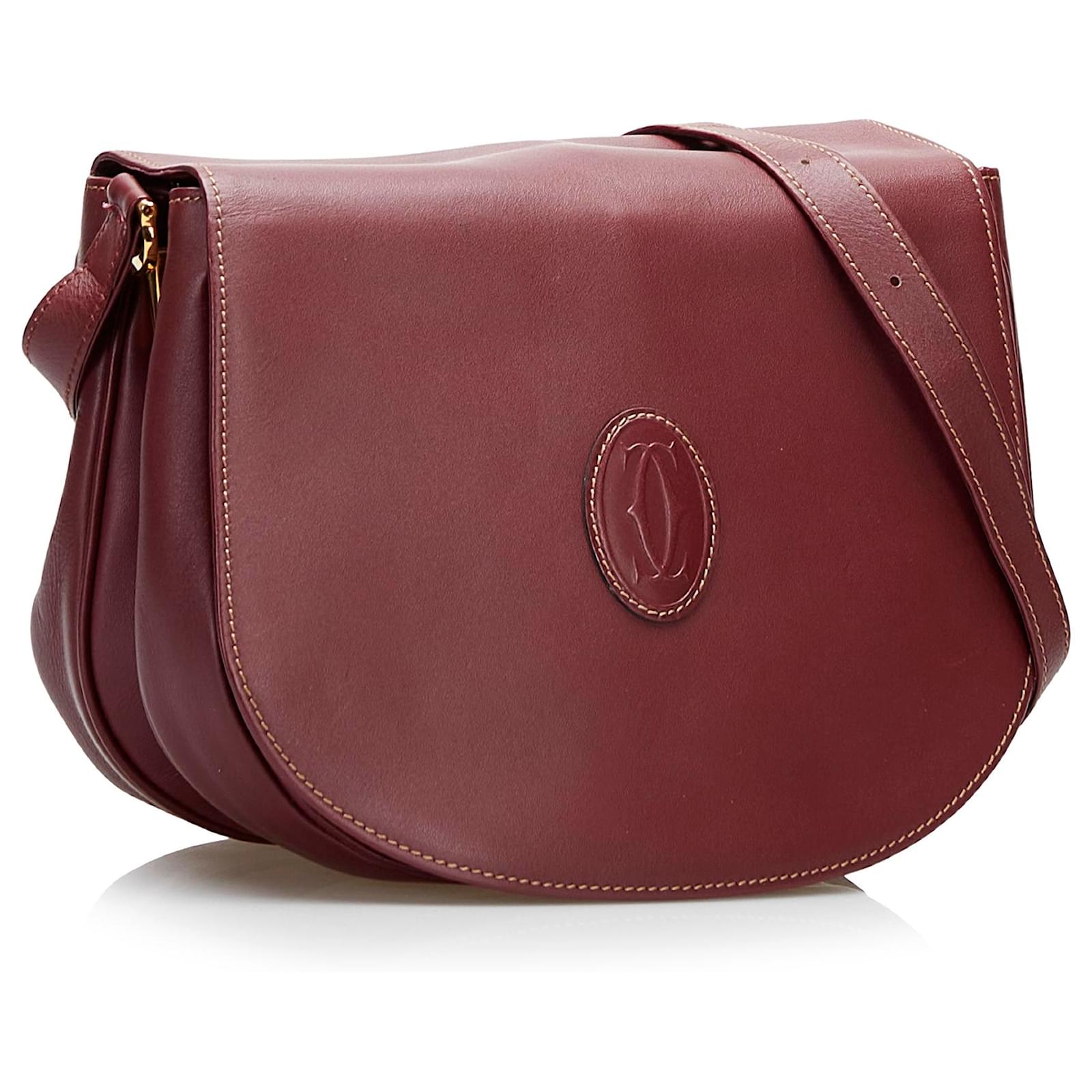 Cartier Red Must de Cartier Crossbody Bag Dark red Leather Pony-style ...