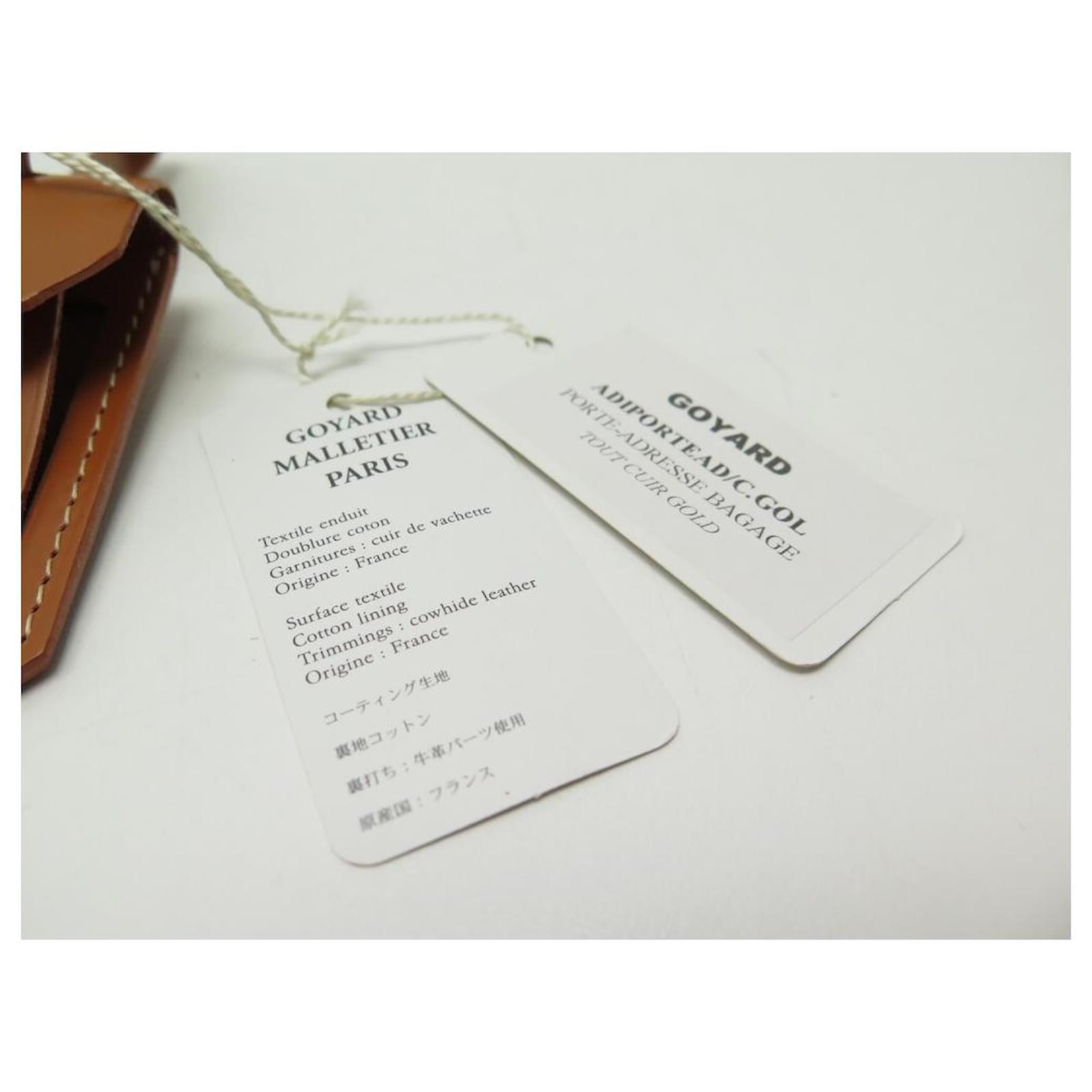 NEUF PORTE ADRESSE GOYARD EN CUIR MARRON BROWN LEATHER NEW NAME TAG ...