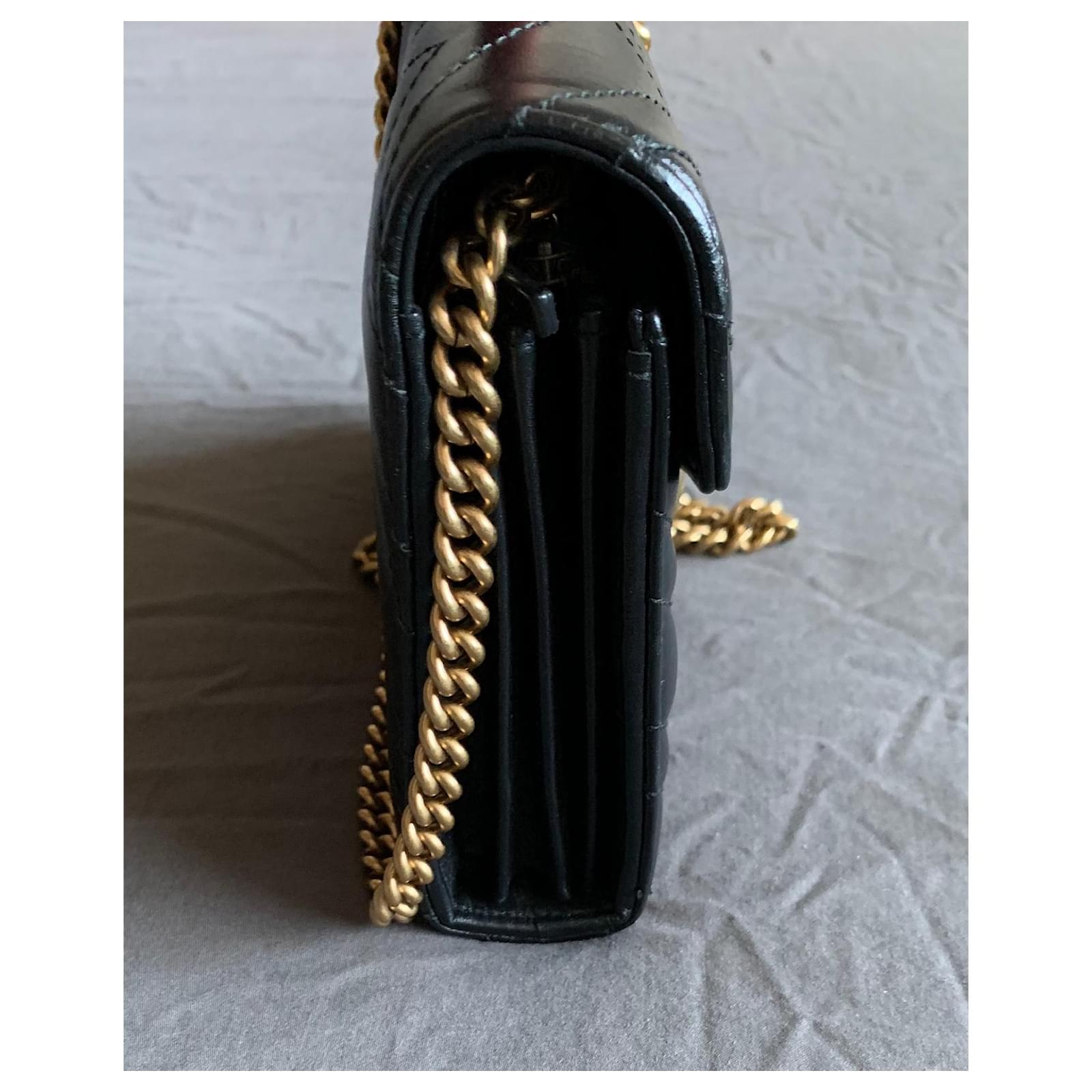 Gucci GG Marmont mini chain bag Black Leather ref.752060 - Joli Closet