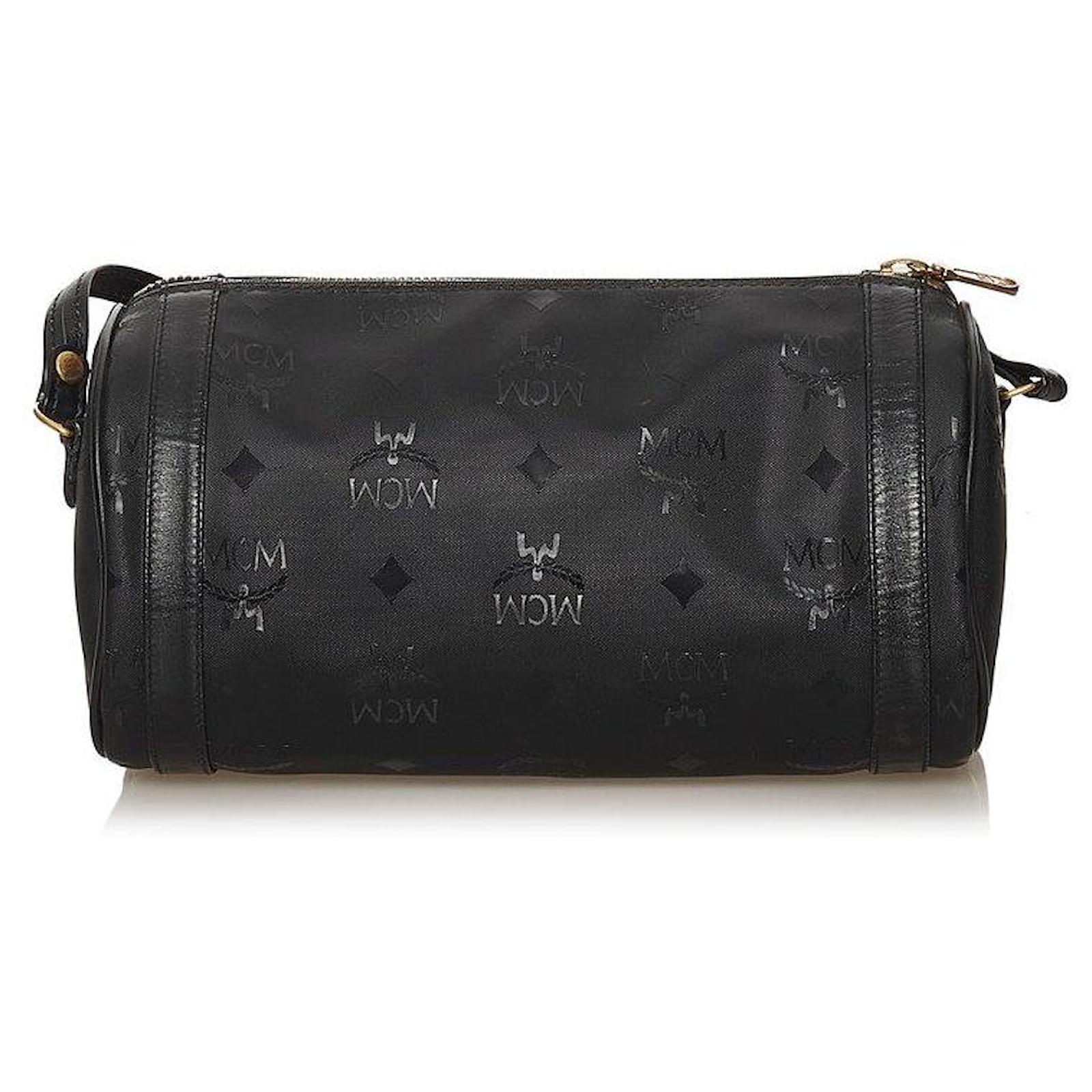 mcm Visetos Barrel Crossbody Bag black Nylon ref.752599 - Joli Closet