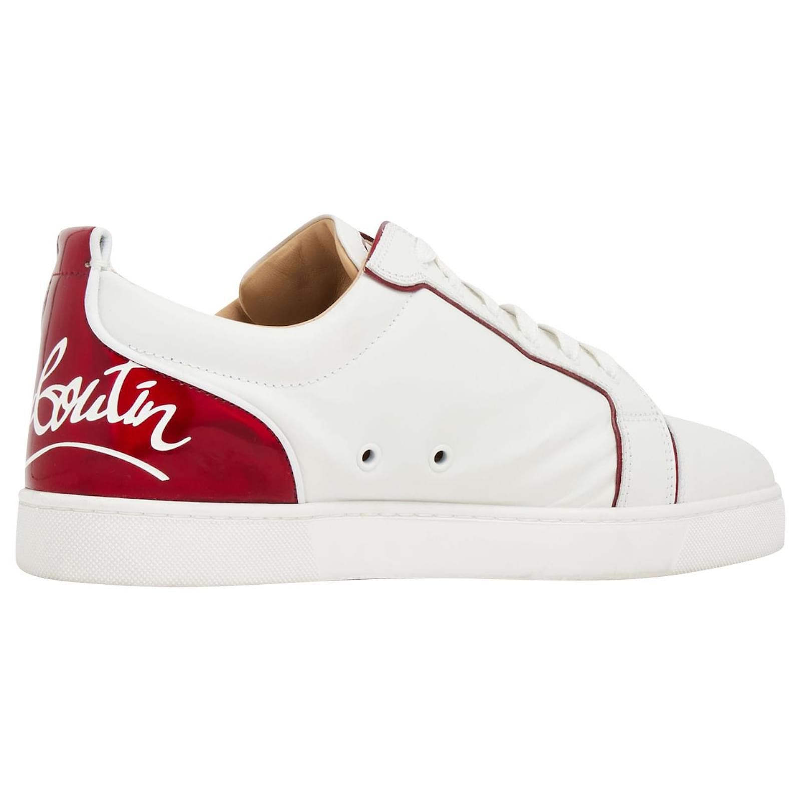 Christian Louboutin Baskets Fun Louis Junior en Cuir Blanc ref.753882 ...