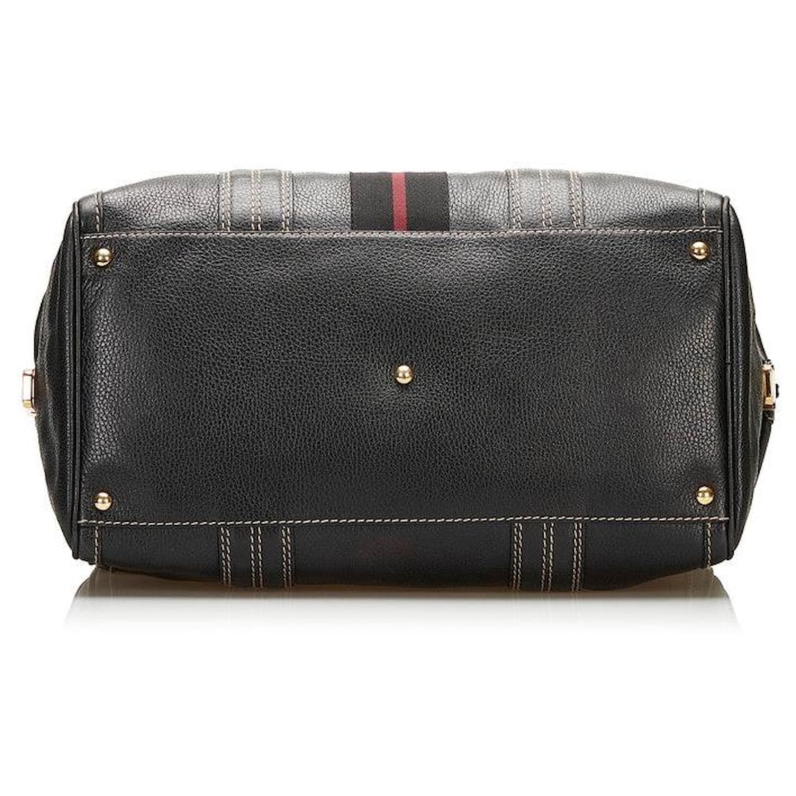 Gucci Aviatrix Hysteria Leather Boston Bag Black Pony-style calfskin ...