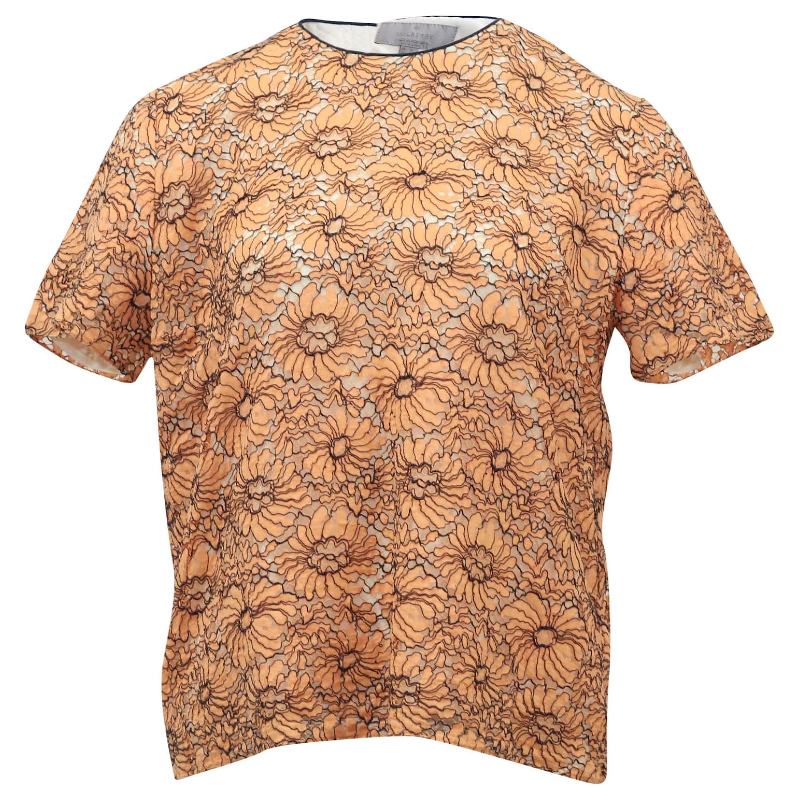 Mulberry Floral Lace Top in Peach Cotton ref.755677 - Joli Closet