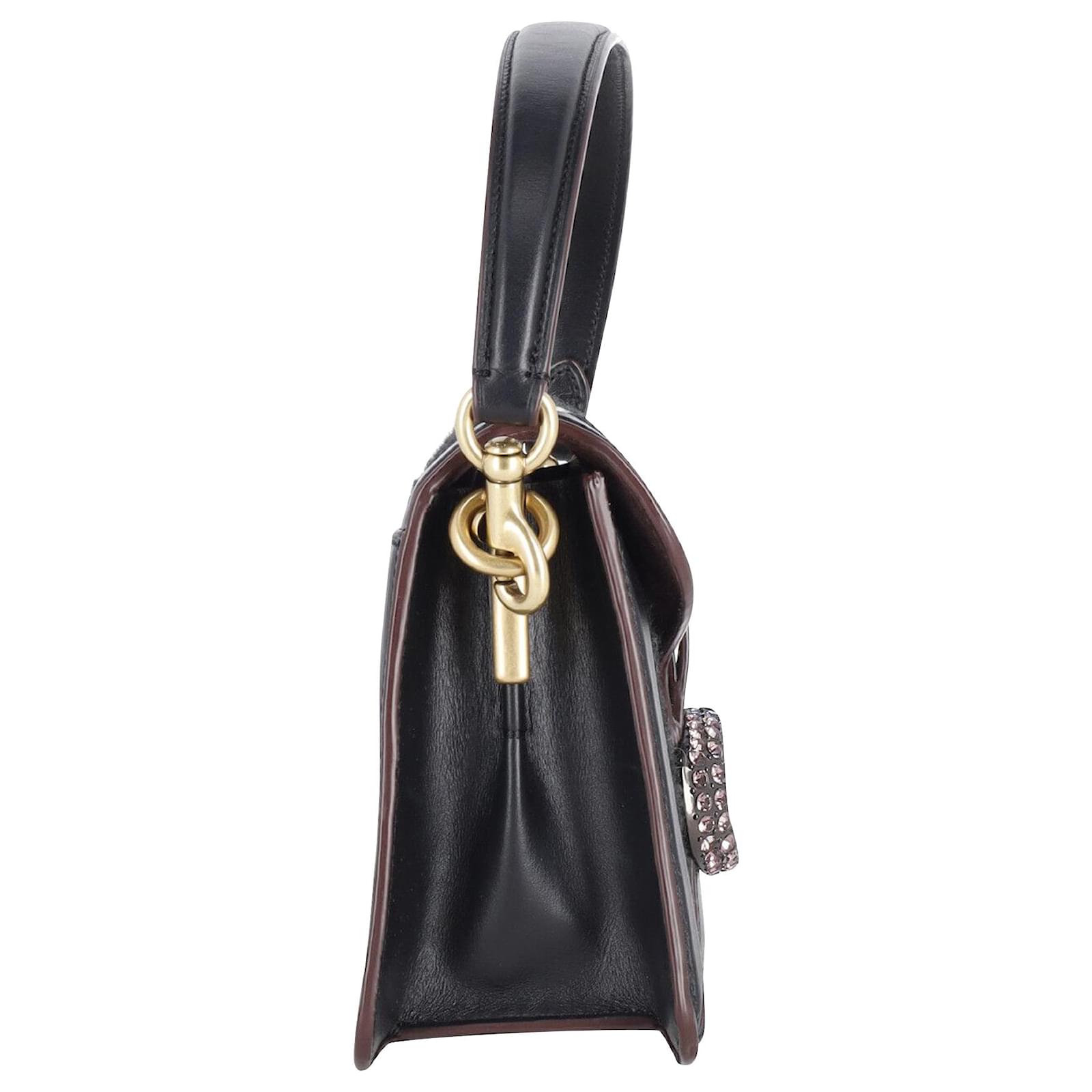 Coach Tabby Tweed Handbag in Black Leather ref.756013 - Joli Closet