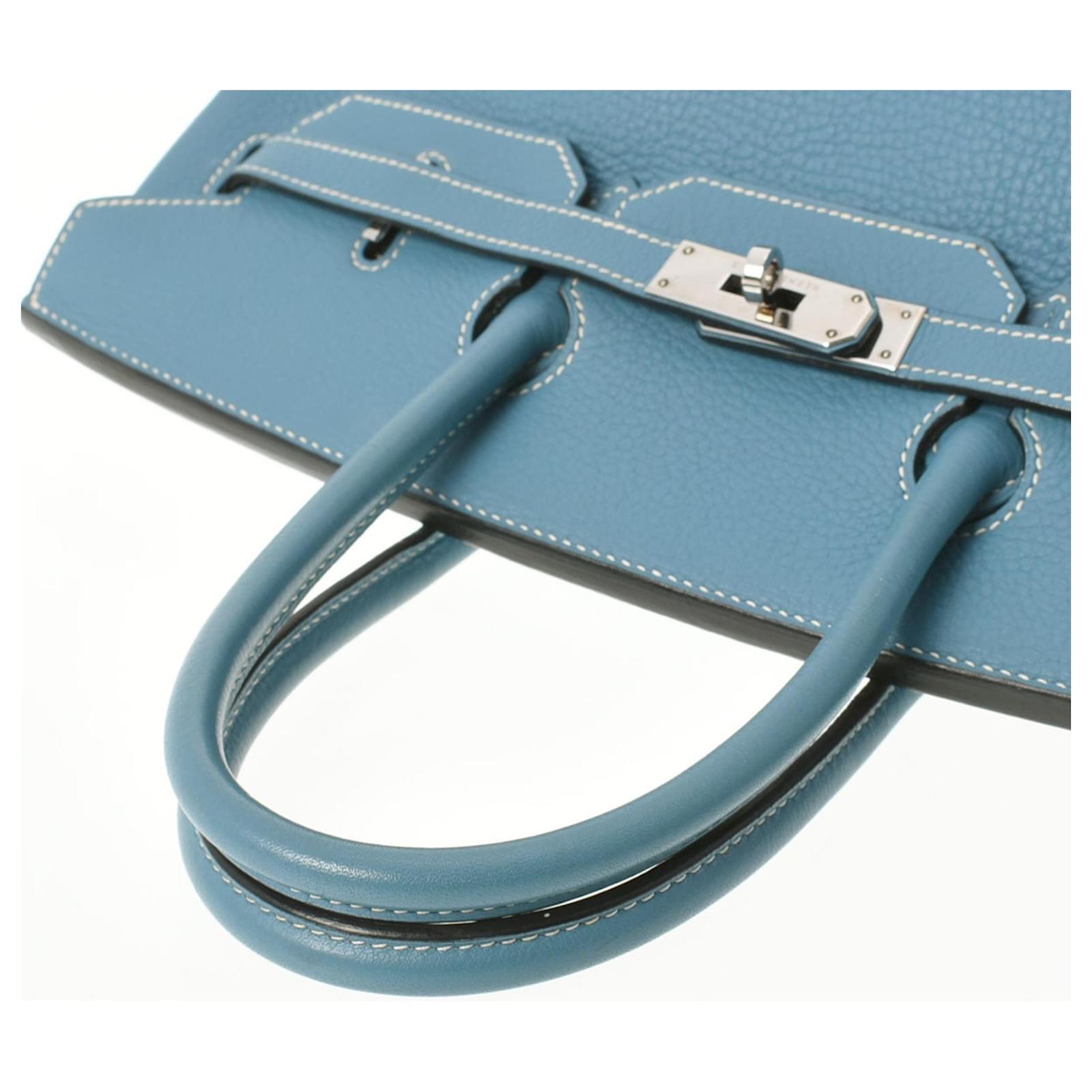 Hermès HERMES BIRKIN 35 Light blue Leather ref.756932 - Joli Closet