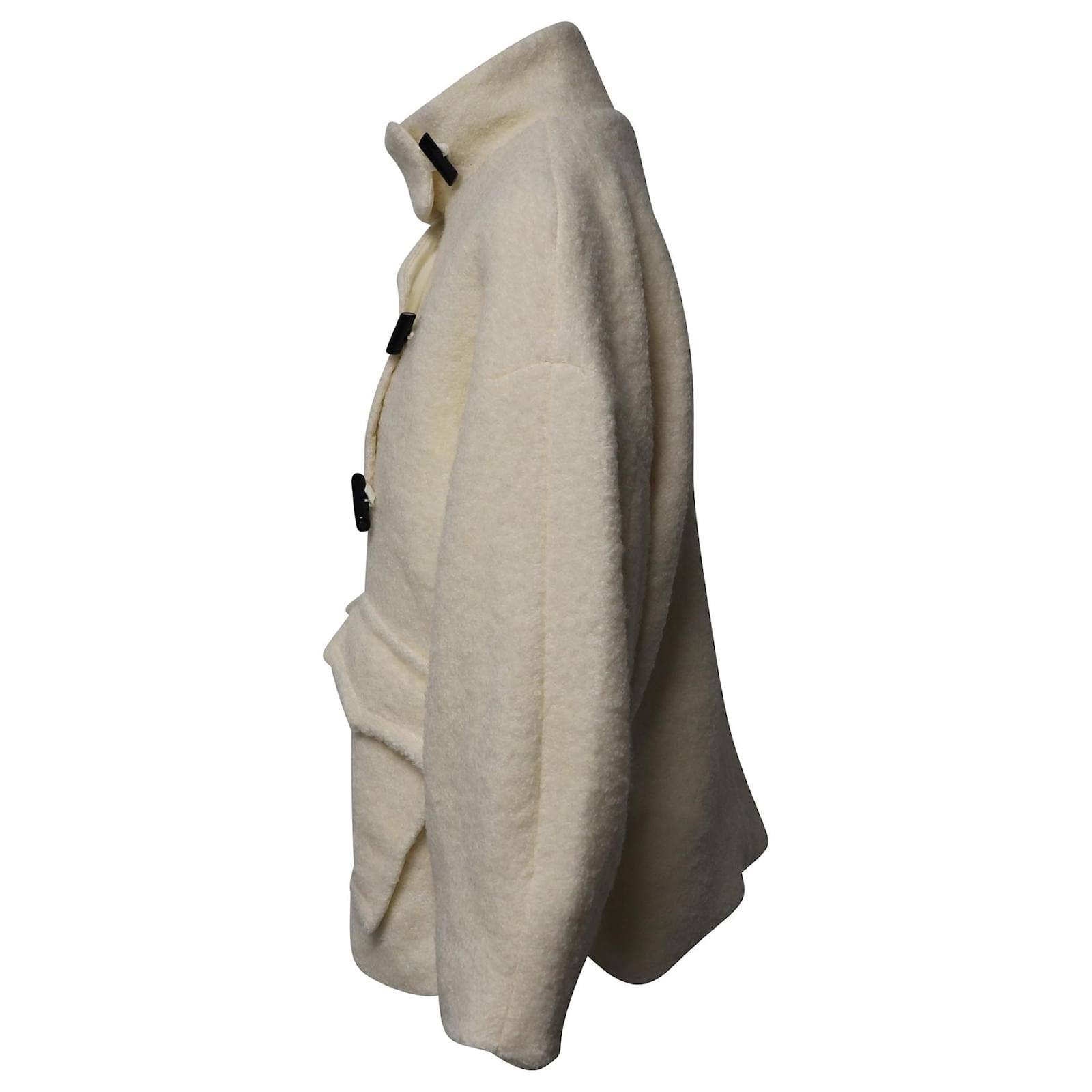 Ganni Boucle Shoulder Jacket in White Recycled Wool Cream ref.757427 ...