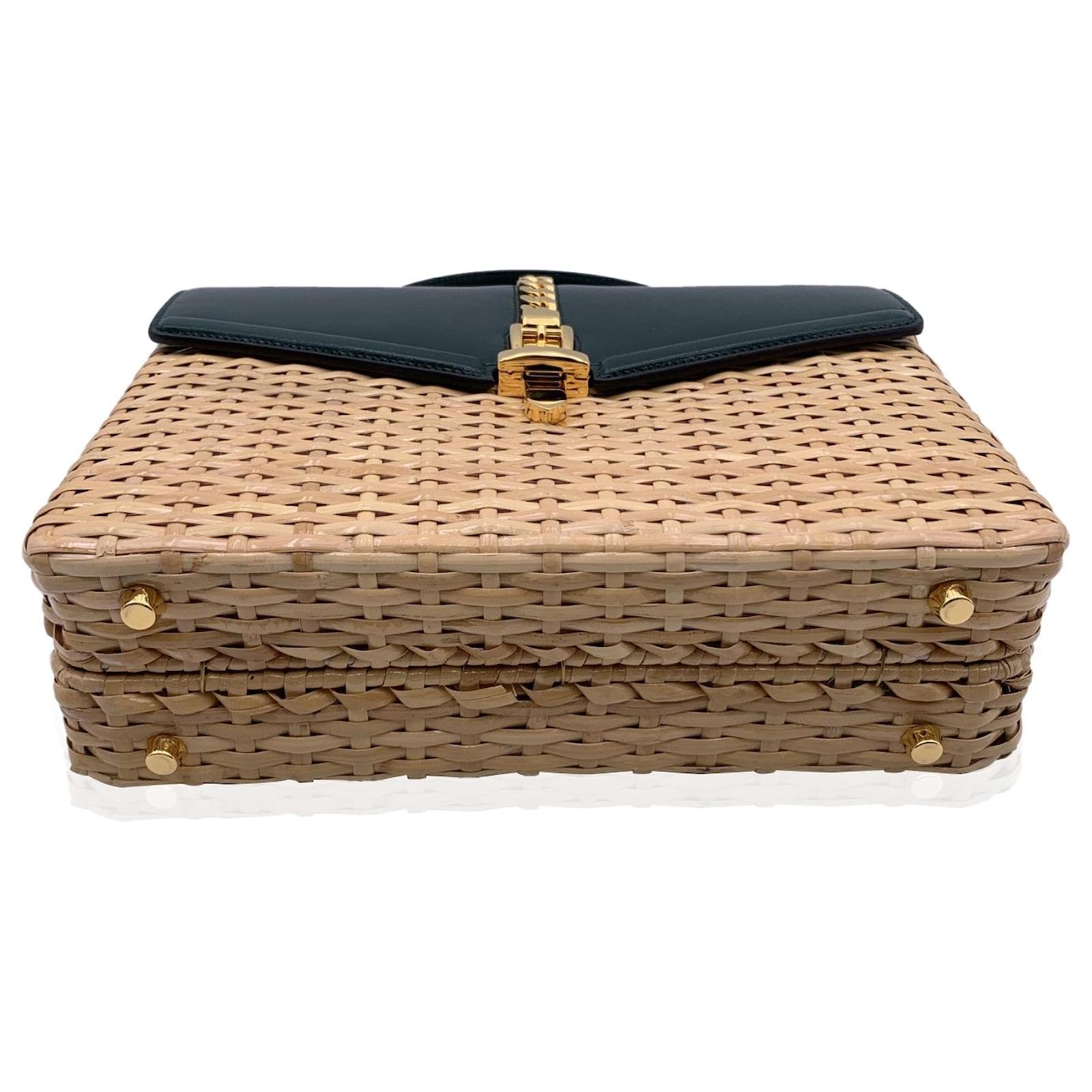 Gucci Green Leather Wicker 2 Way Sylvie Small Shoulder Bag ref.757911 ...