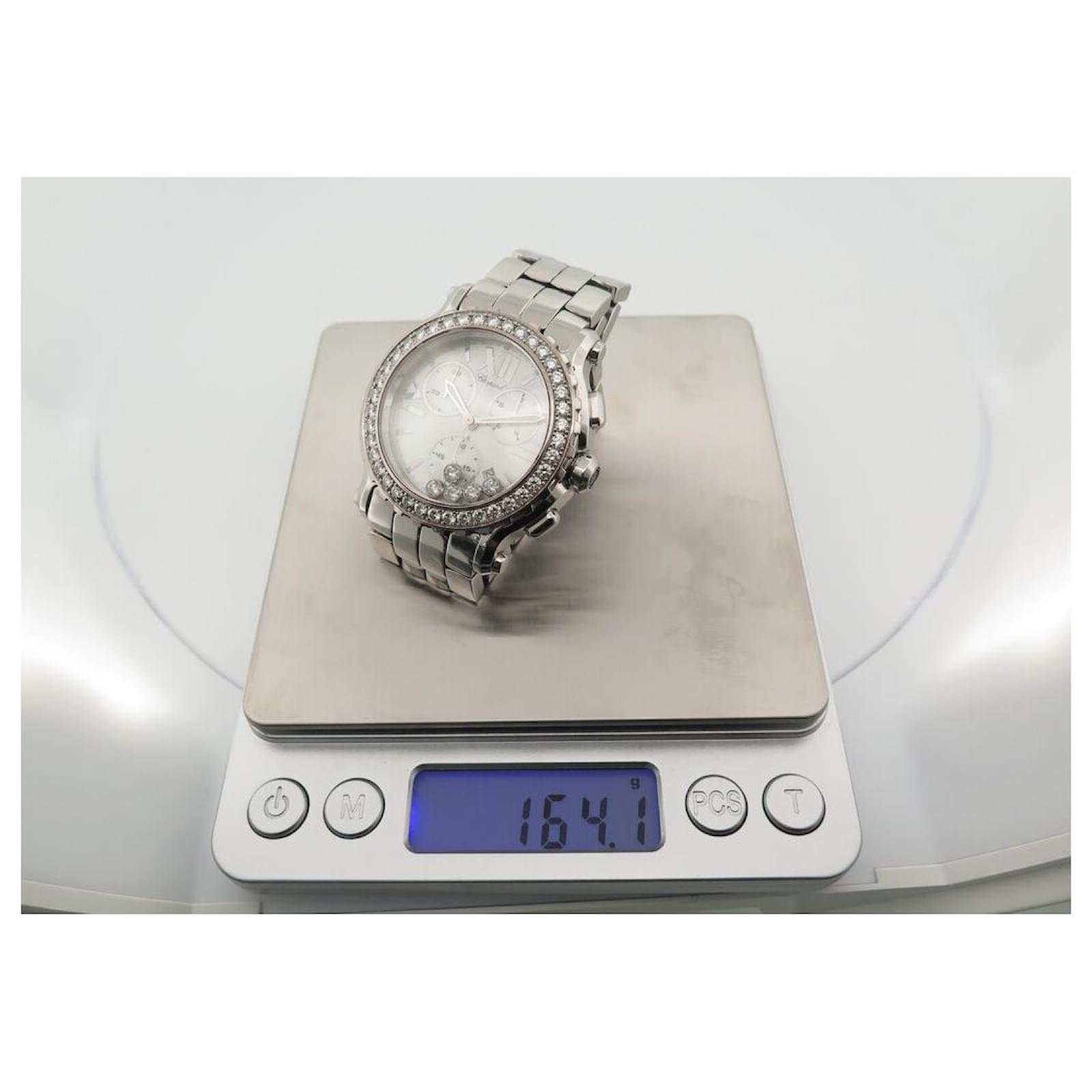 NEW CHOPARD HAPPY SPORT WATCH 228506-2005 ct quartz 42MM MOTHER-OF-PEARL STEEL WATCH Silvery ref ...