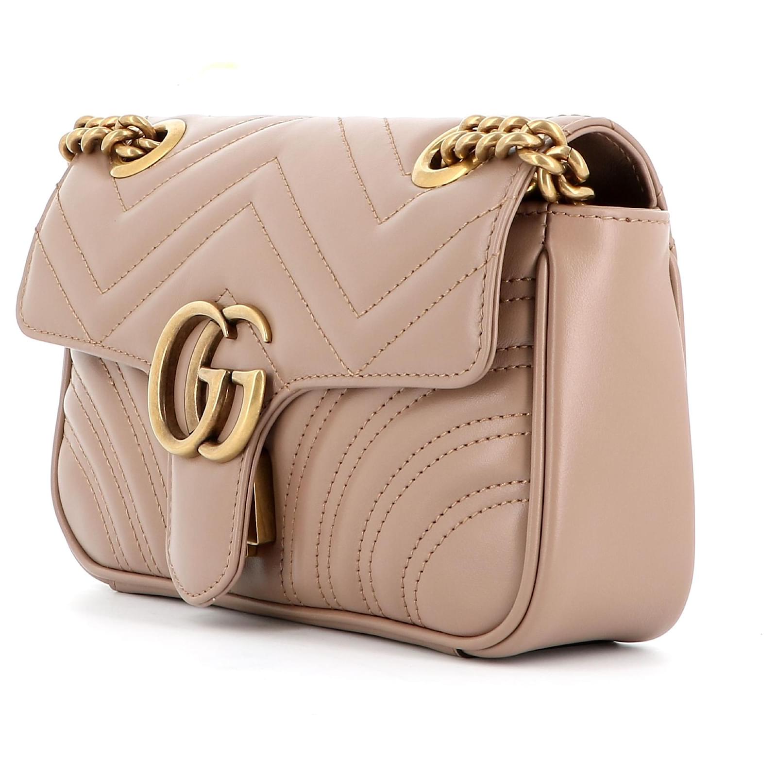 Gucci GG Marmont Cuir Beige ref.760060 - Joli Closet