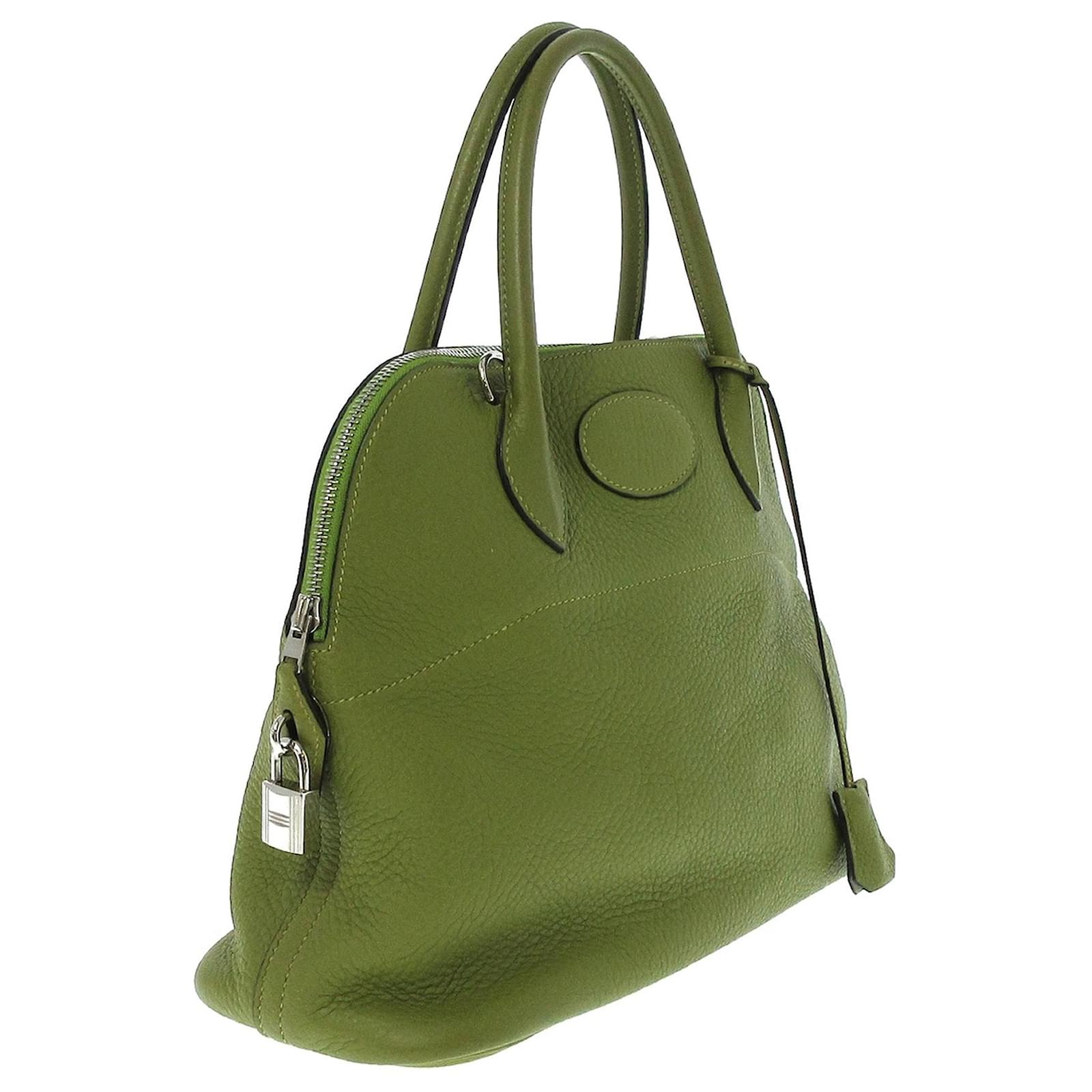 Hermès Hermes Green Clemence Bolide 31 Leather Pony-style calfskin ref ...