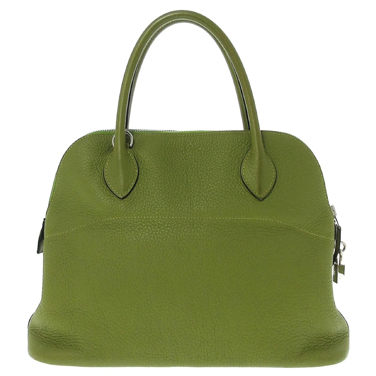 Hermès Hermes Green Clemence Bolide 31 Leather Pony-style calfskin ref ...