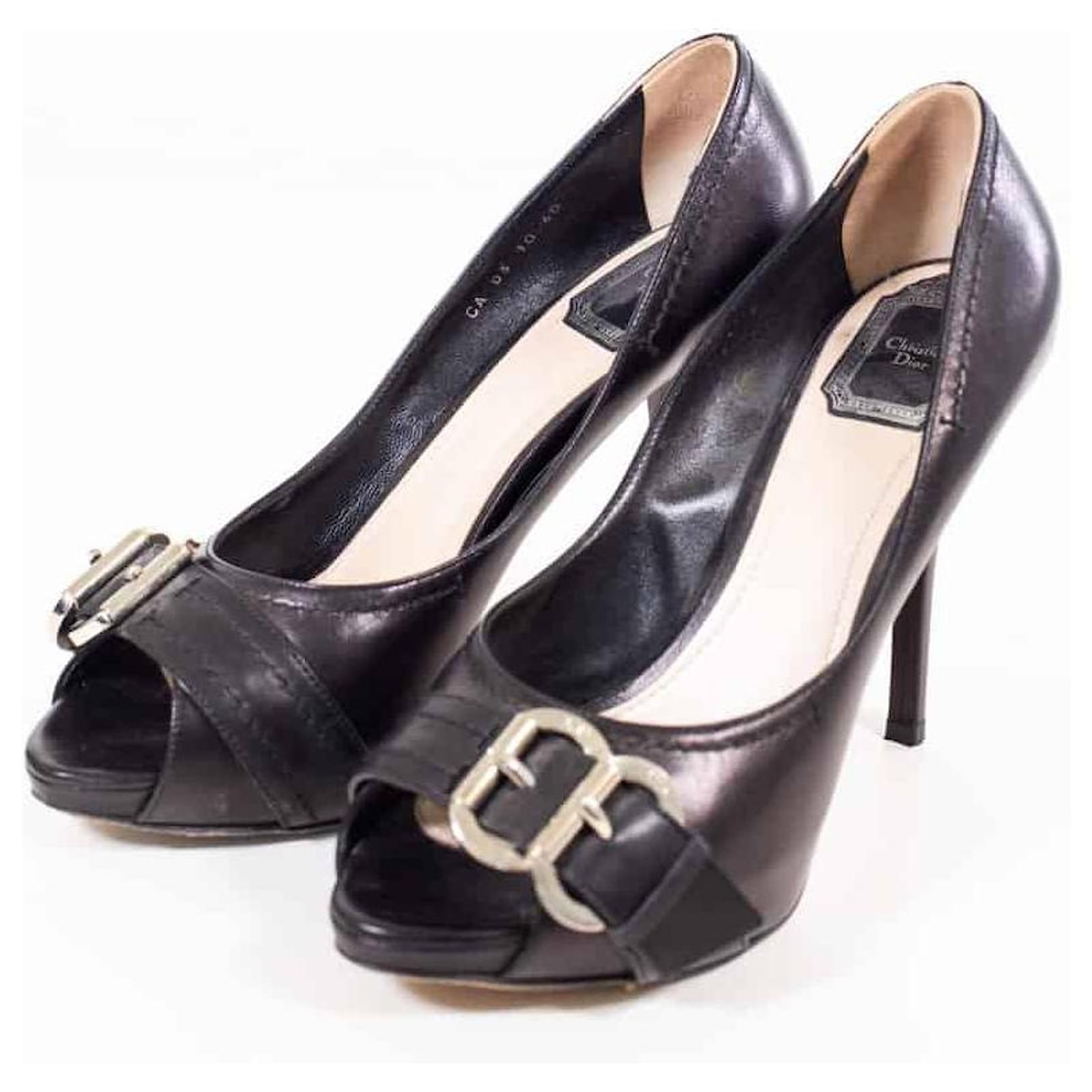 Escarpins Dior 40 Cuir Noir ref.762198 - Joli Closet