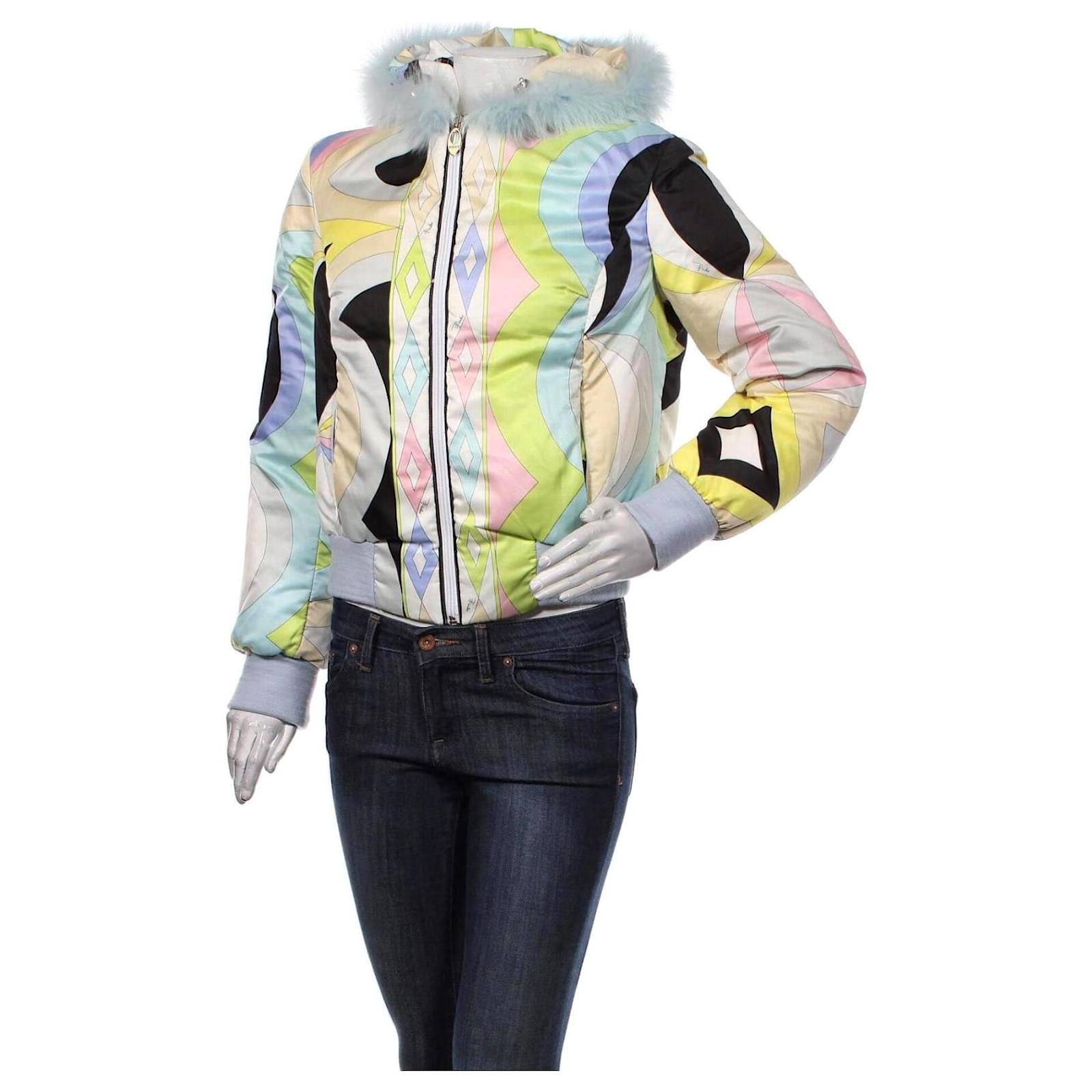 Emilio Pucci Puffer jacket Pink White Blue Green Cream Yellow Polyester ...