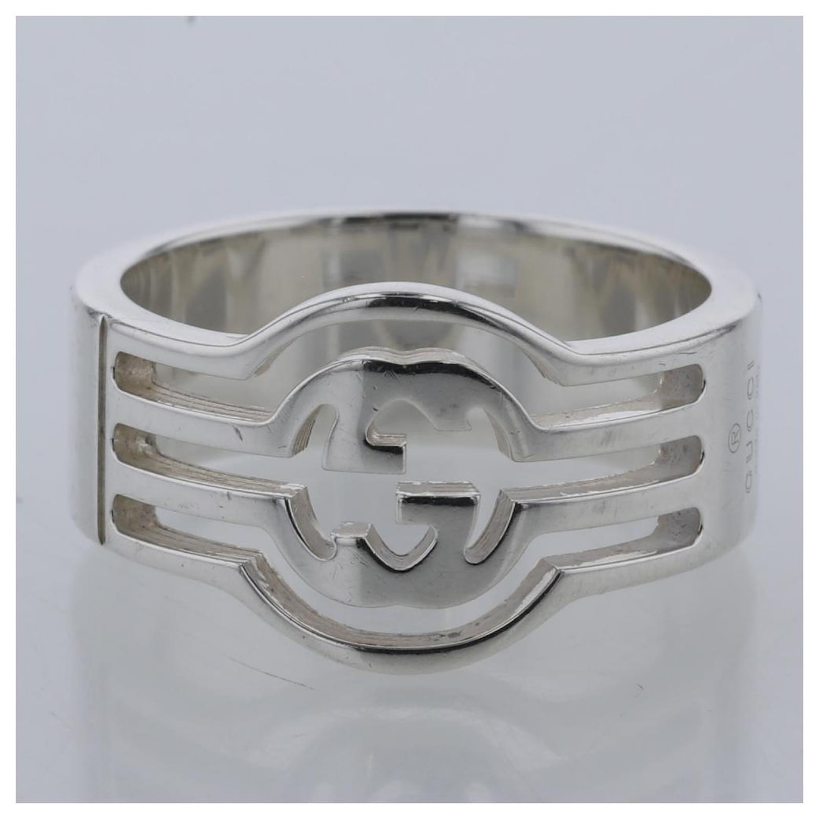 Gucci Cutout Interlocking G Silver Ring Silvery ref.766054 - Joli Closet