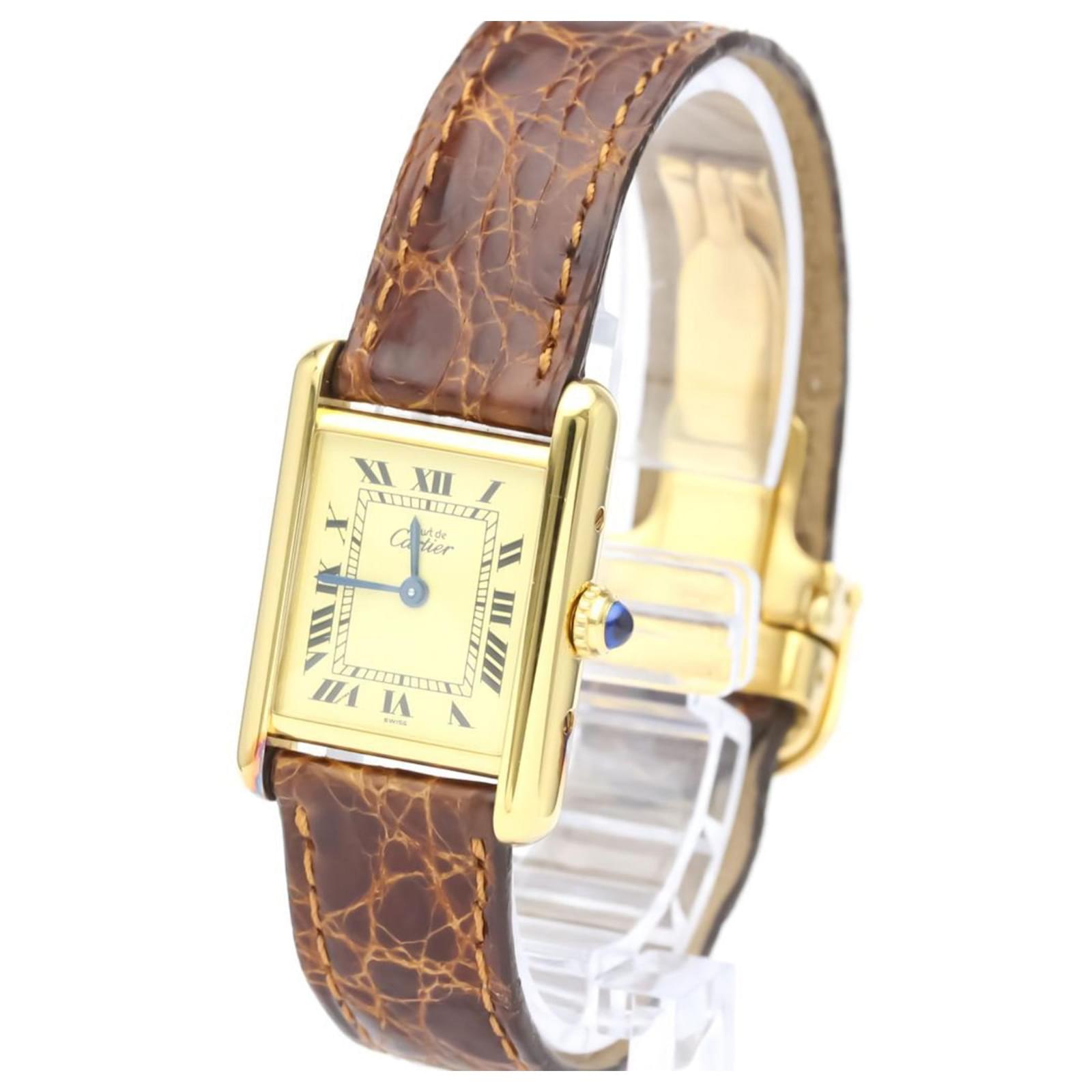 Cartier Tank Must Golden Leather ref.767878 - Joli Closet
