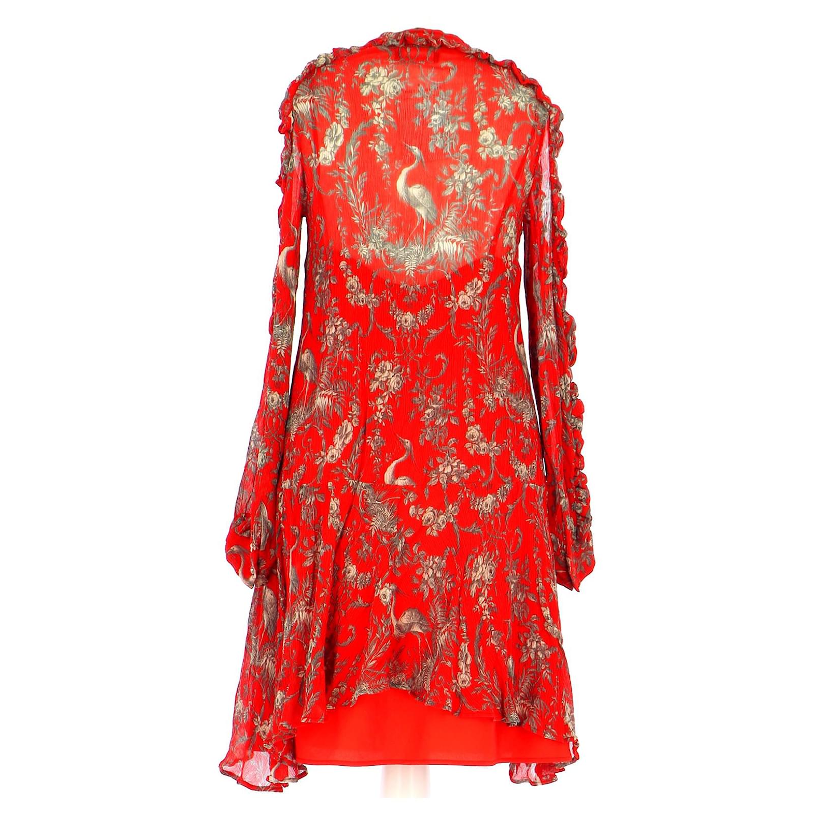 The Kooples Robe Soie Rouge ref.771664 - Joli Closet