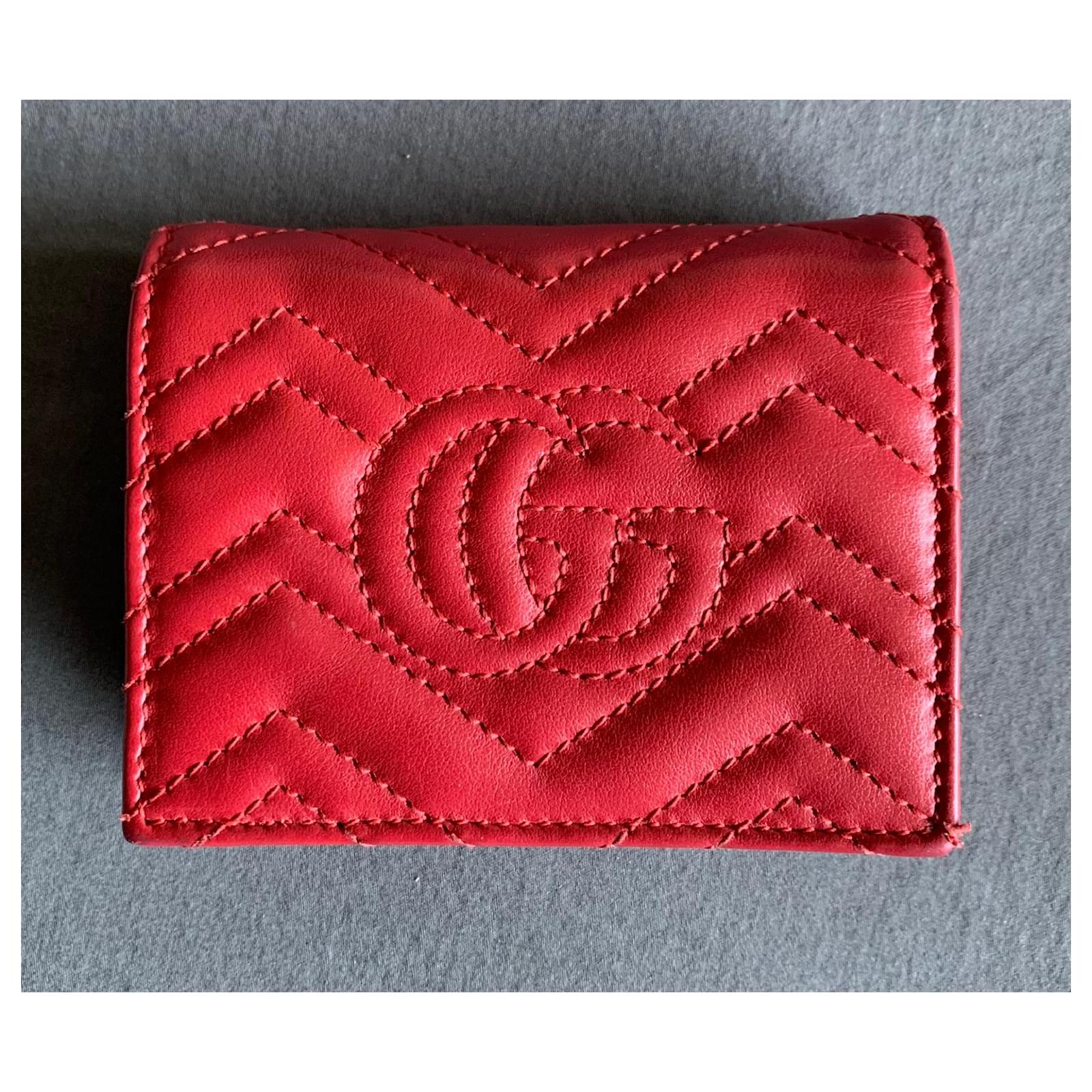 Gucci GG Marmont wallet Red Leather ref.771868 - Joli Closet