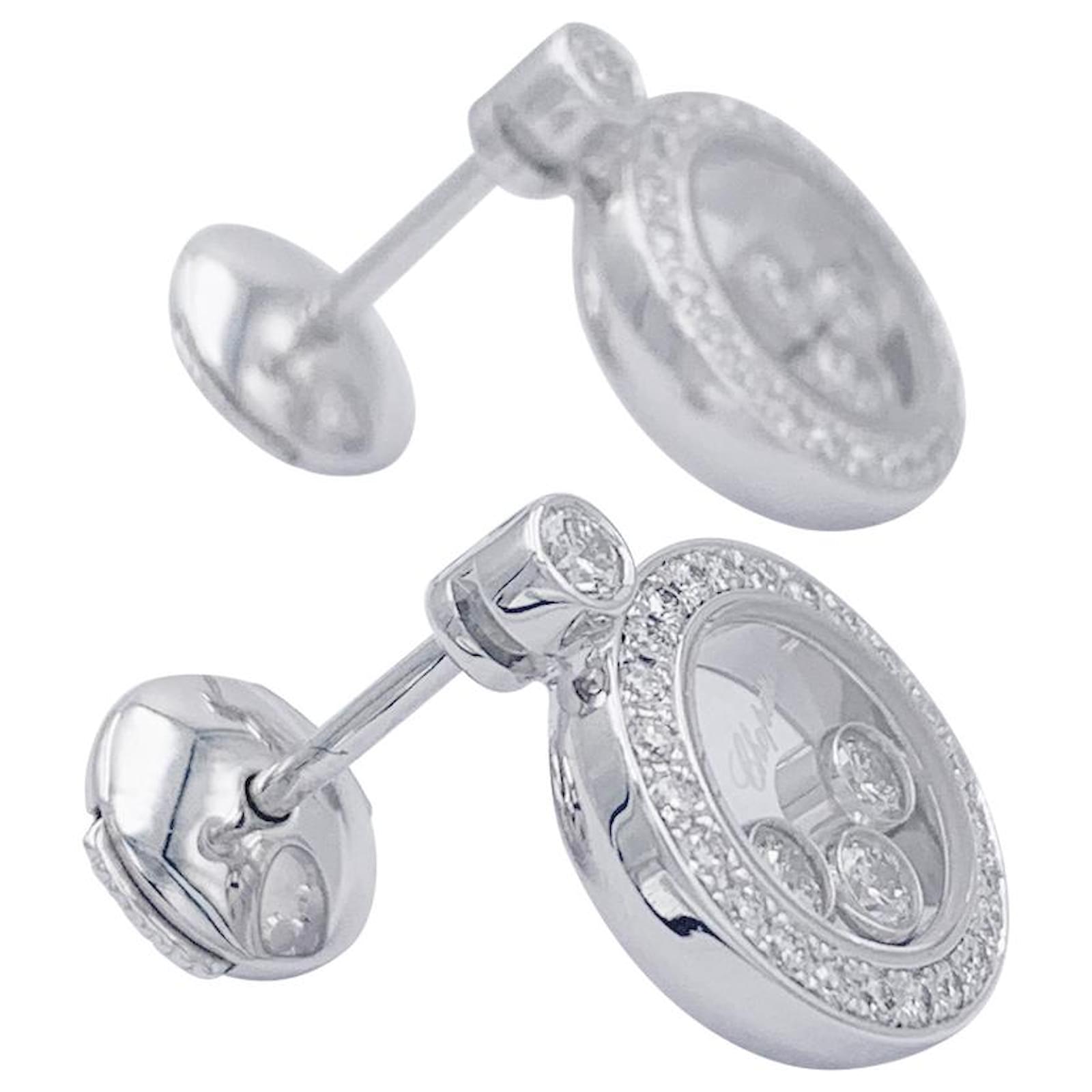 Chopard earrings, "Happy Diamonds" in white gold, diamants. ref.776690 ...