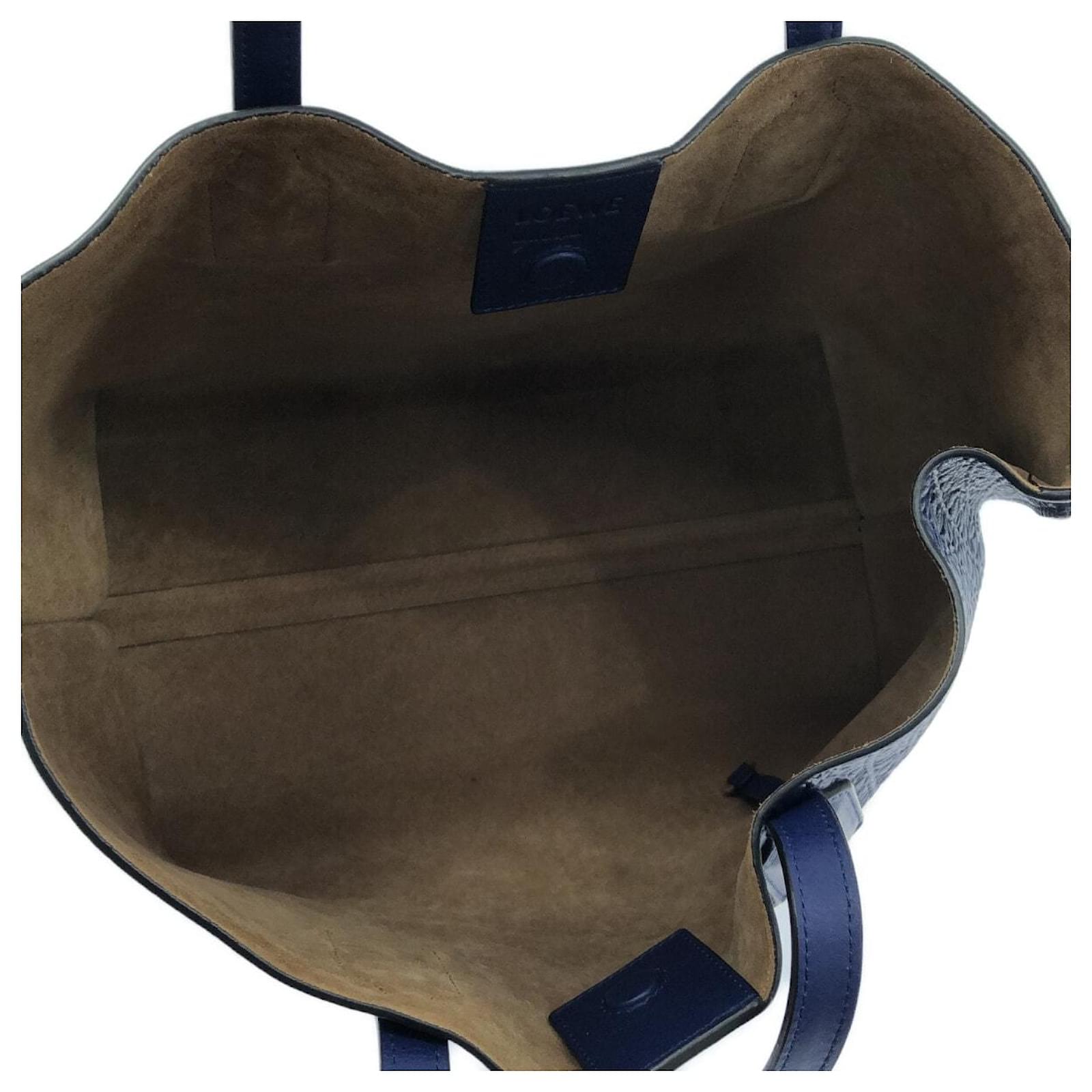 Sac cabas Loewe T Cuir Bleu Marine ref.777486 - Joli Closet