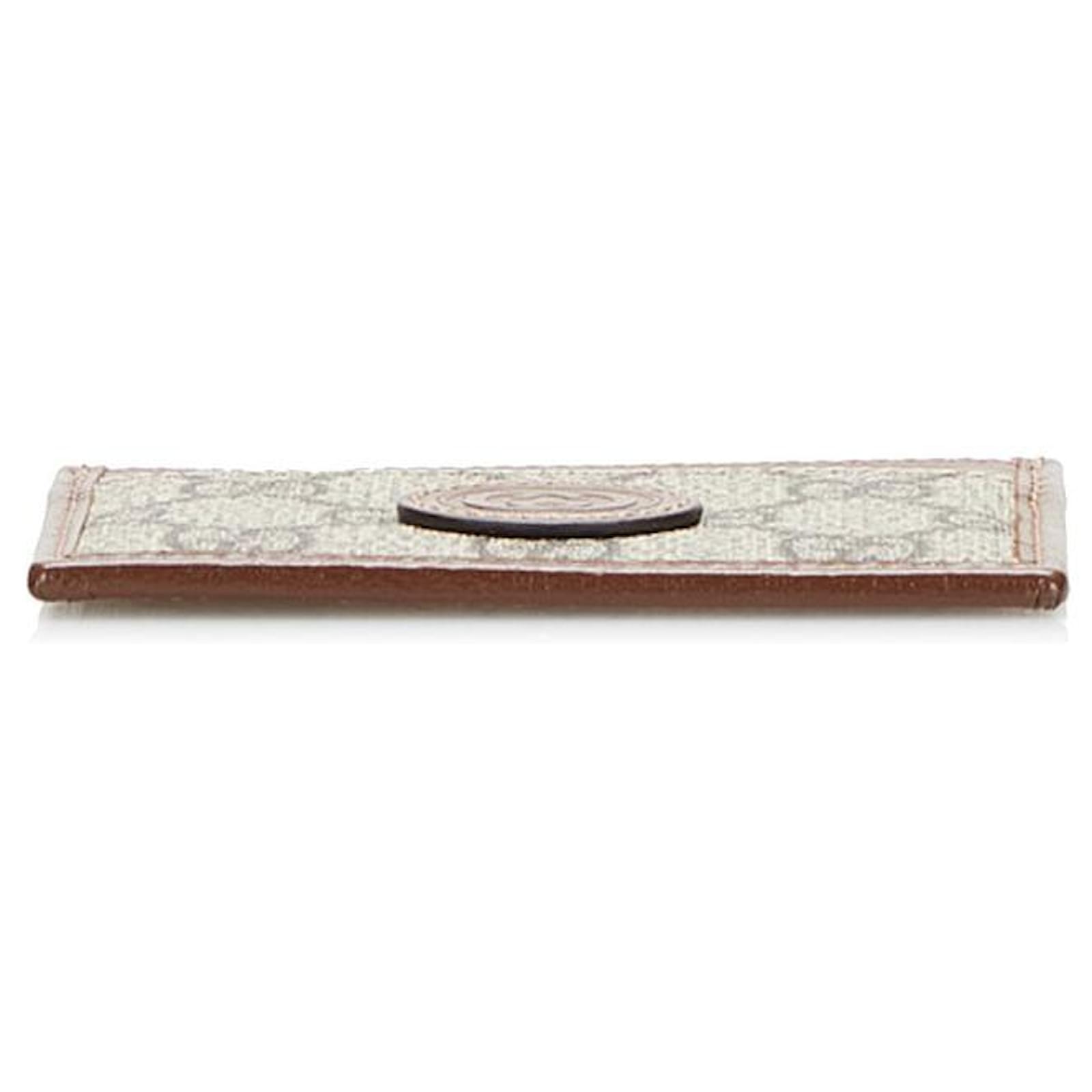 Gucci GG Supreme Interlocking G Card Holder 673002 Beige Cloth ref ...