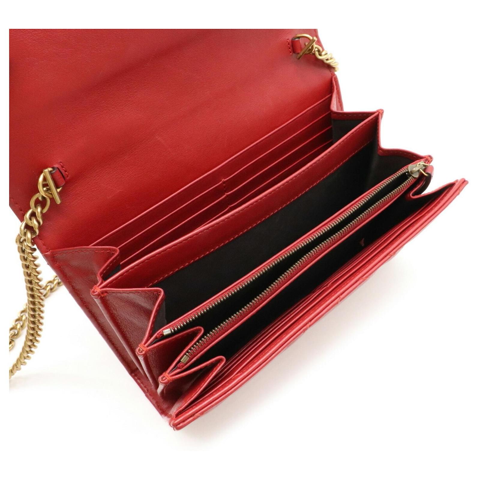 Gucci GG Marmont Red Leather ref.782612 - Joli Closet