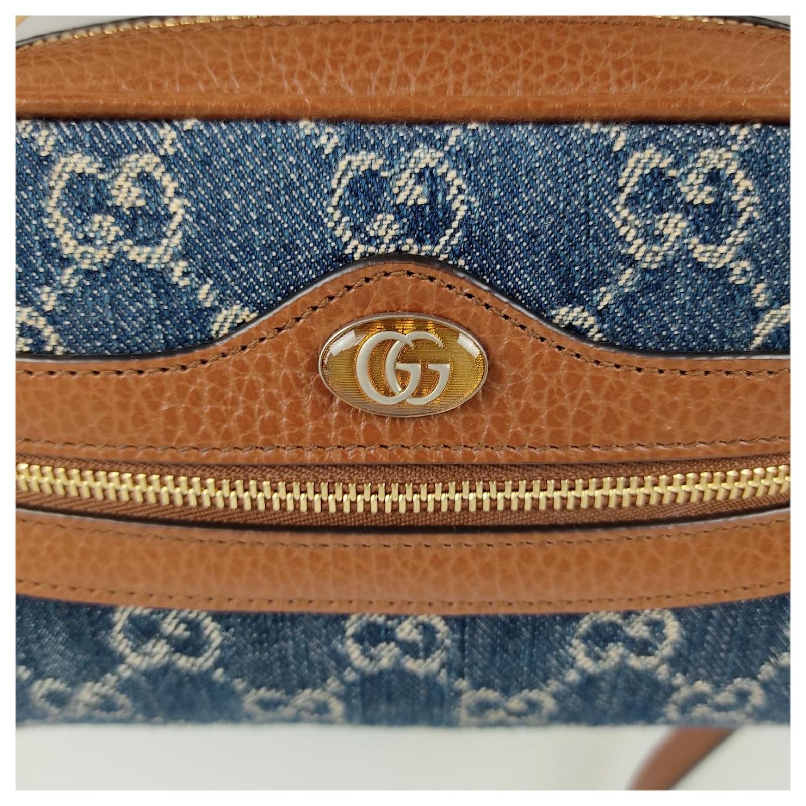 Gucci Camera Denim Monogram Shoulder Bag Blue Cloth ref.783569 - Joli ...