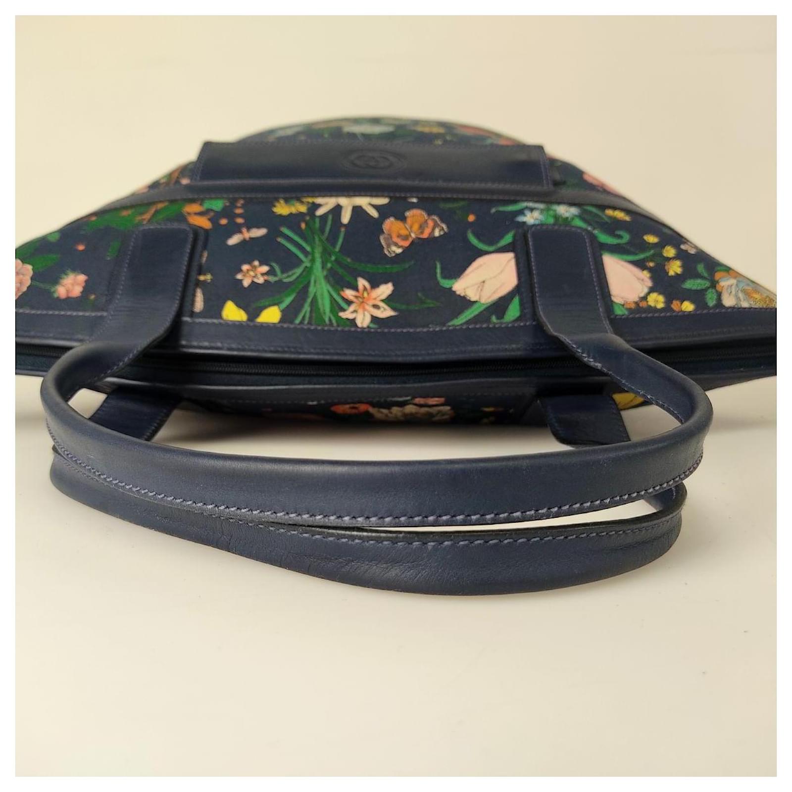 Gucci Flora Line Travel Bag Blue Cloth ref.783582 - Joli Closet