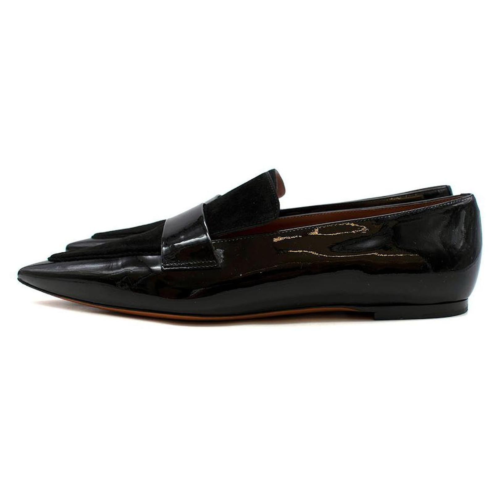 Céline black patent & suede point toe loafers Leather ref.785913 - Joli ...