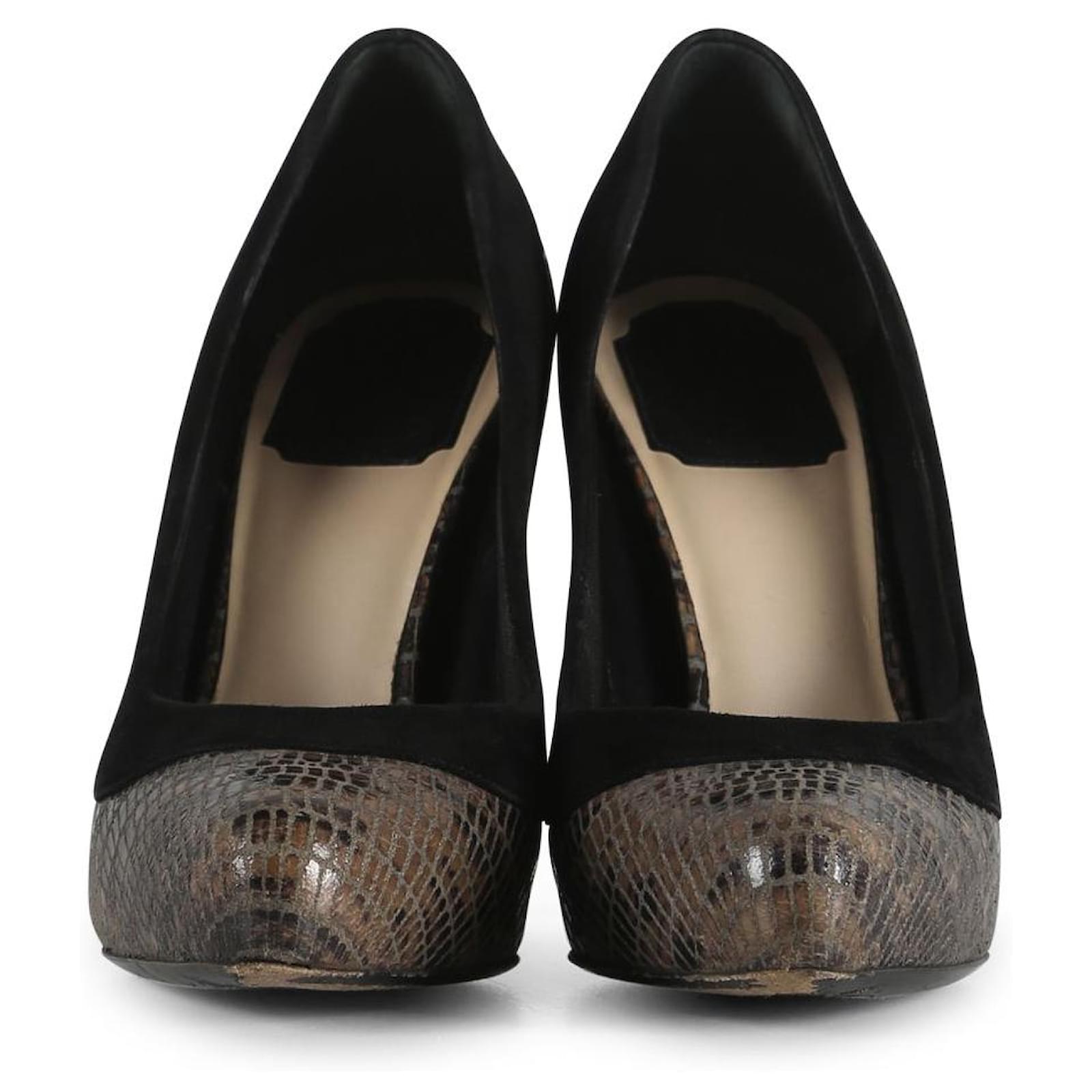 Christian Dior Python & Suede Trim Platform Pumps Multiple colors ...