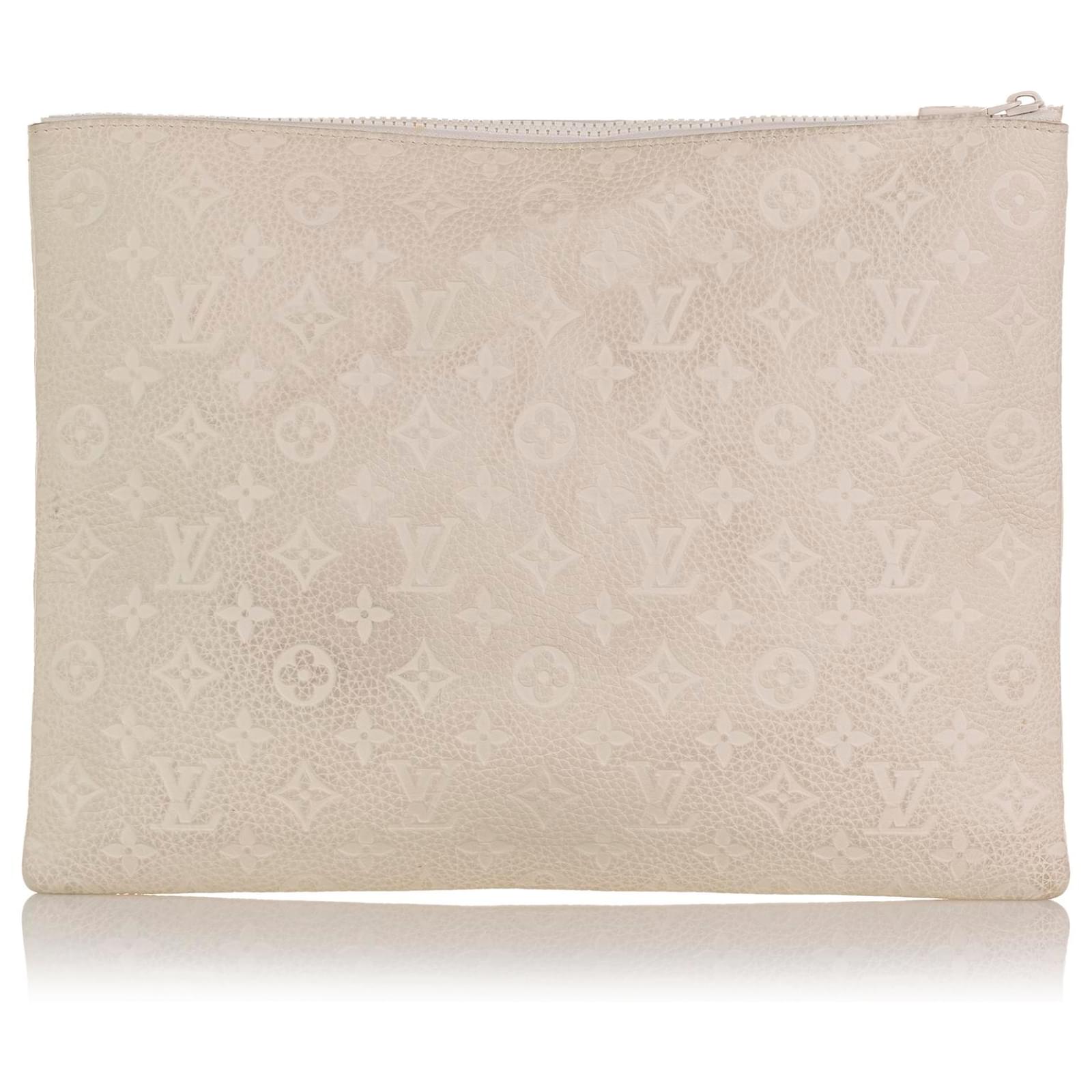 Louis Vuitton White Taurillon Monogram Solar Ray A4 Leather Pony-style ...