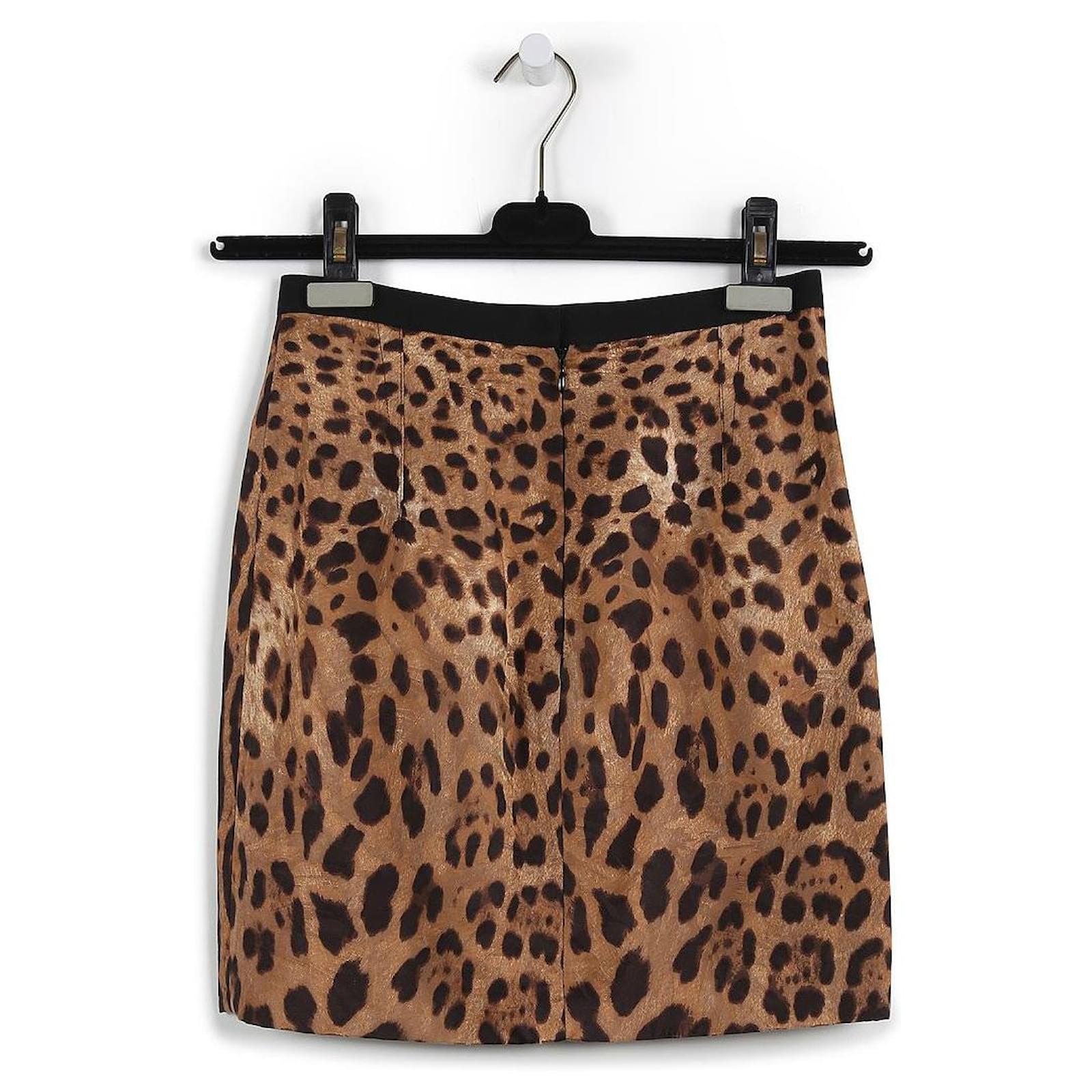 Dolce & Gabbana Mini-jupe en coton et rayonne à imprimé léopard Marron ...