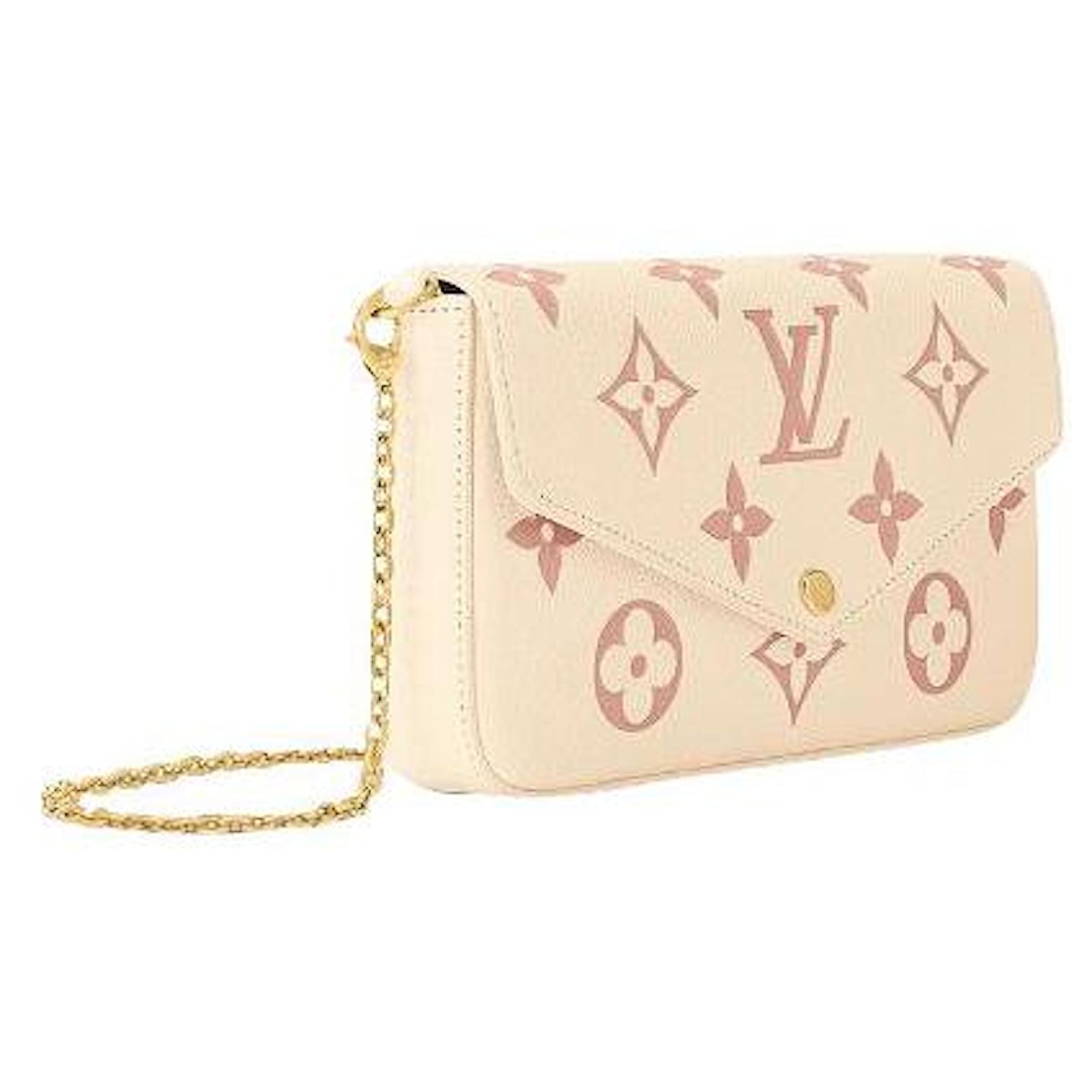 Louis Vuitton LV Felicie Pochette empreinte beige Cream Leather ref ...