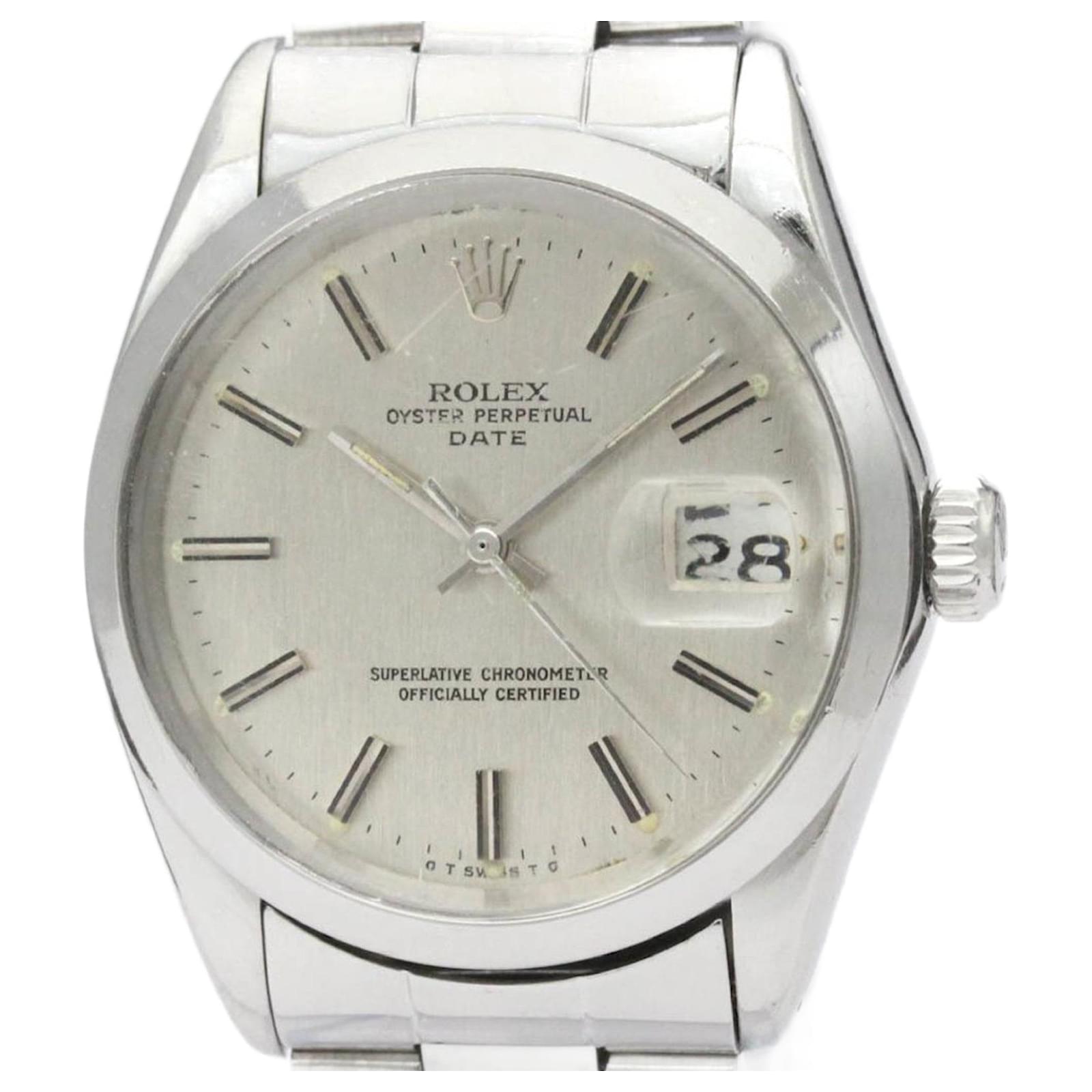 ROLEX Oyster Ewiges Datum Silber Stahl ref.788756 - Joli Closet